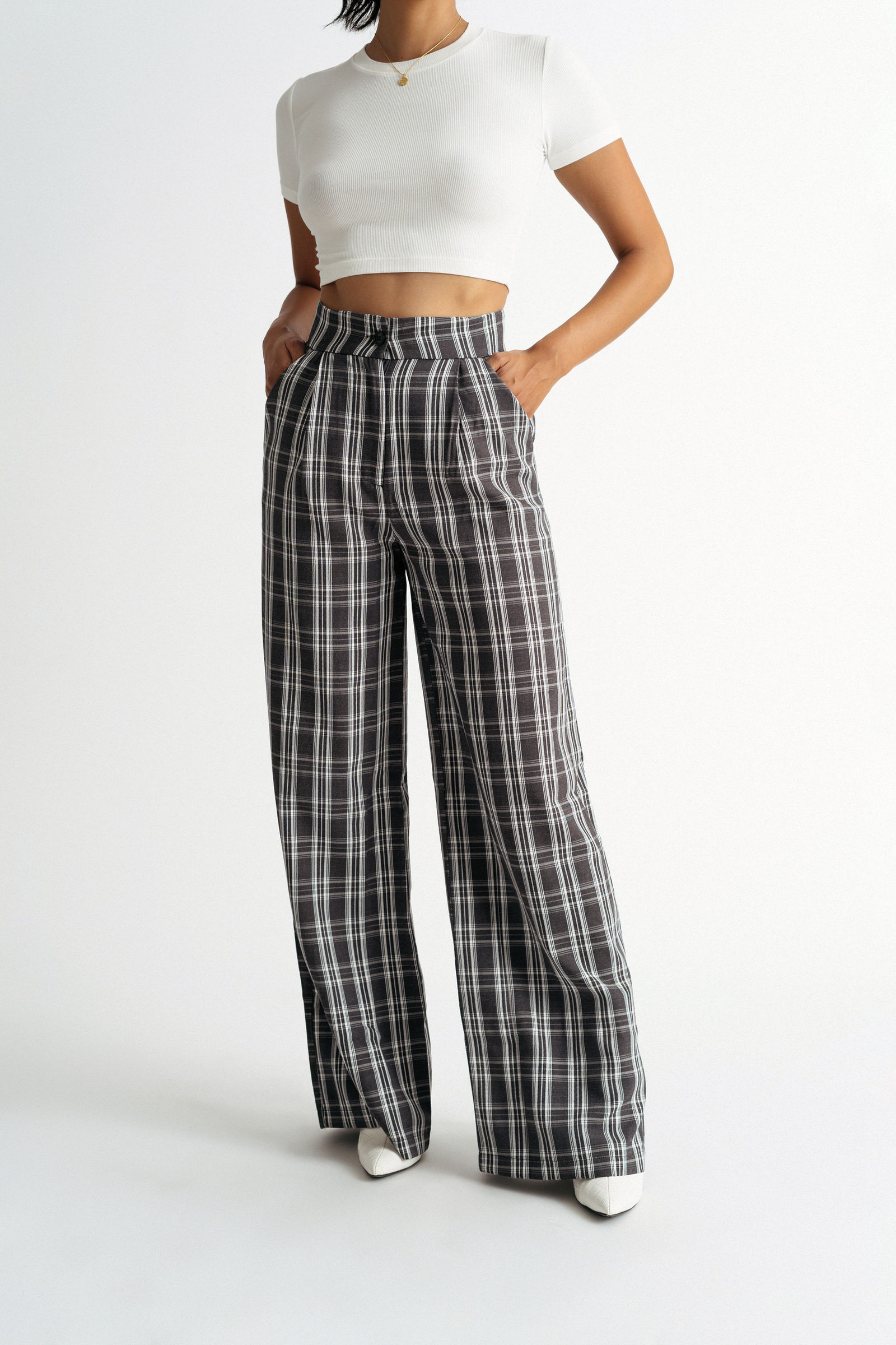 Stunning Wide Leg Plaid Trousers Pictures