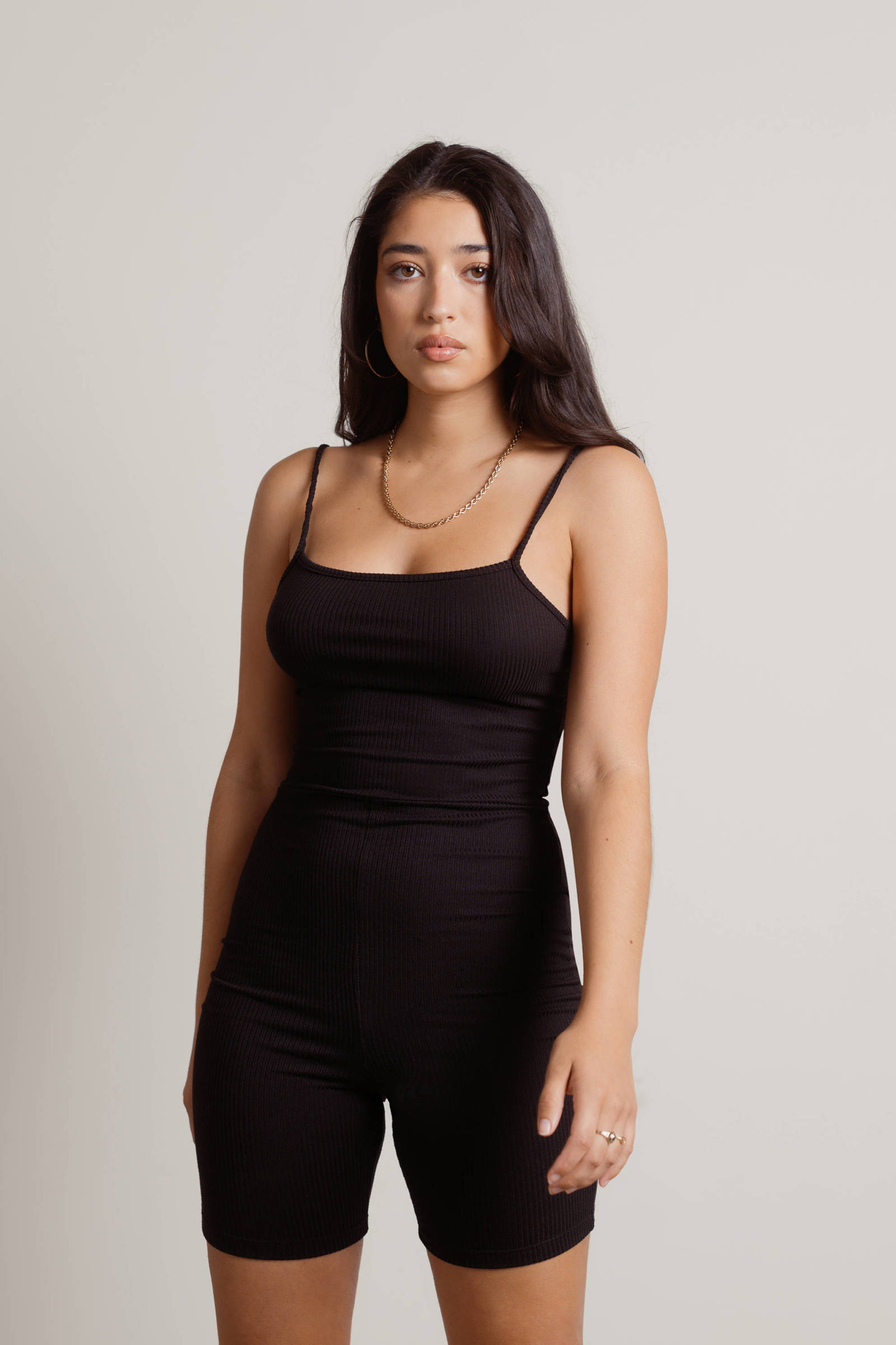 Chic Black Unitard - Black Romper - Ribbed Unitard