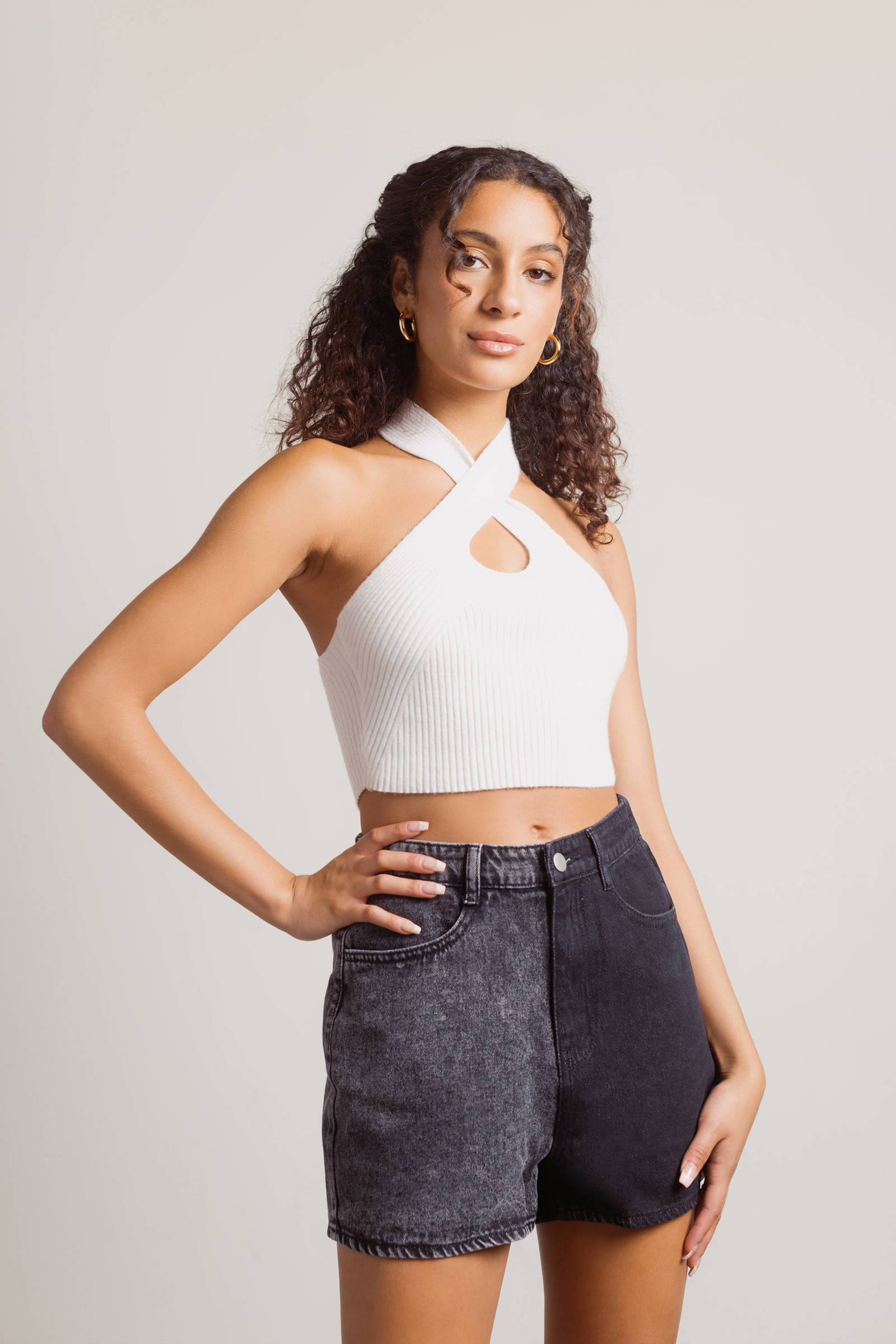 Colorblock Shorts - Two-Tone Shorts - Denim Shorts | Tobi
