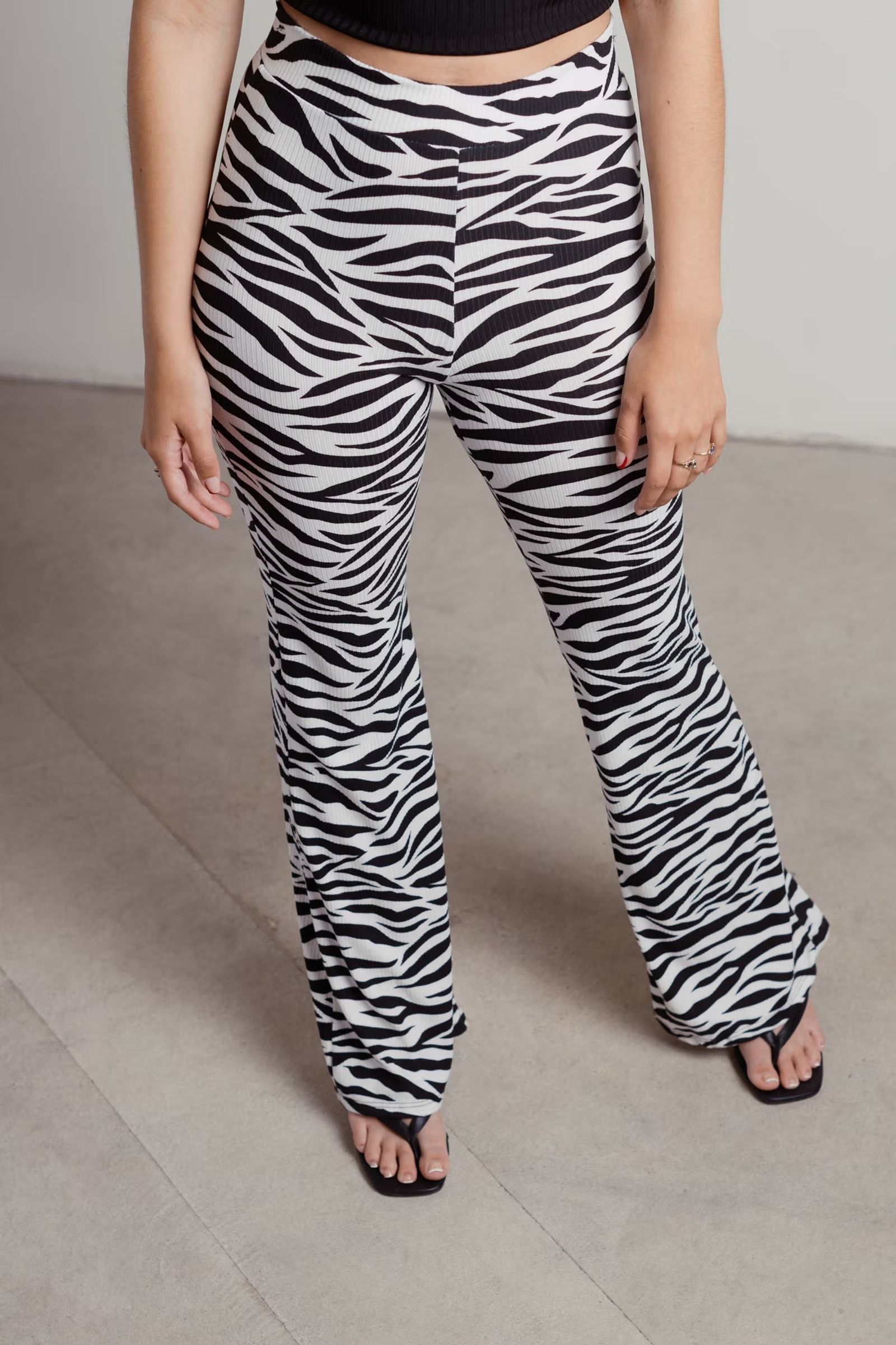 Black And White Pants - Zebra Print Pants - Wide Leg Pants