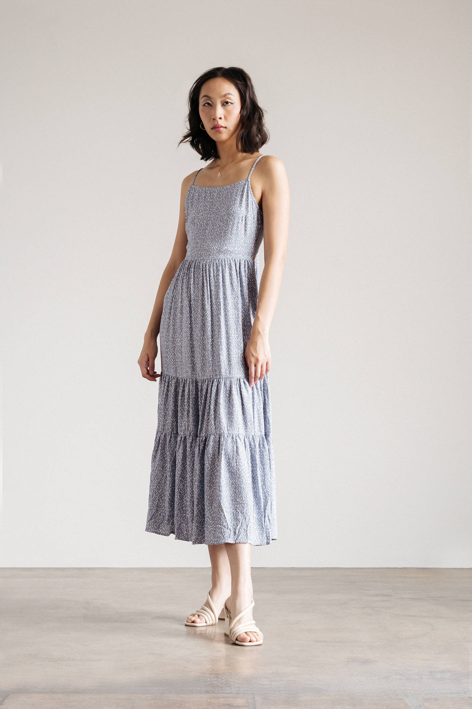 Swing By Floral Tiered Midi Dress - Blue - $28 | Tobi US