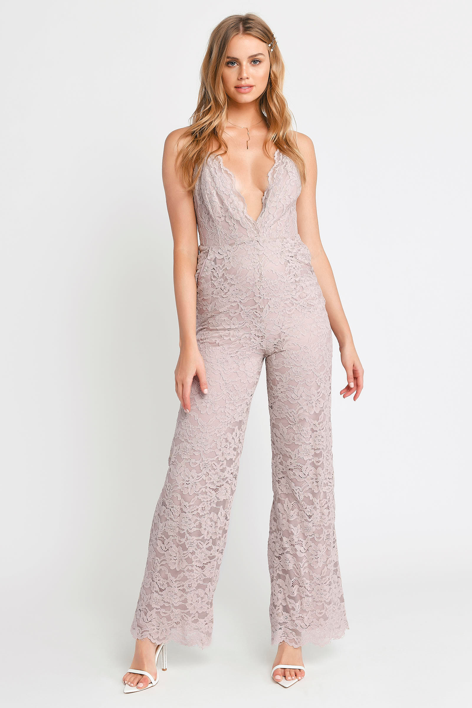 Champagne Jumpsuit - Wide Leg Cami Jumpsuit - Champagne Jumpsuit
