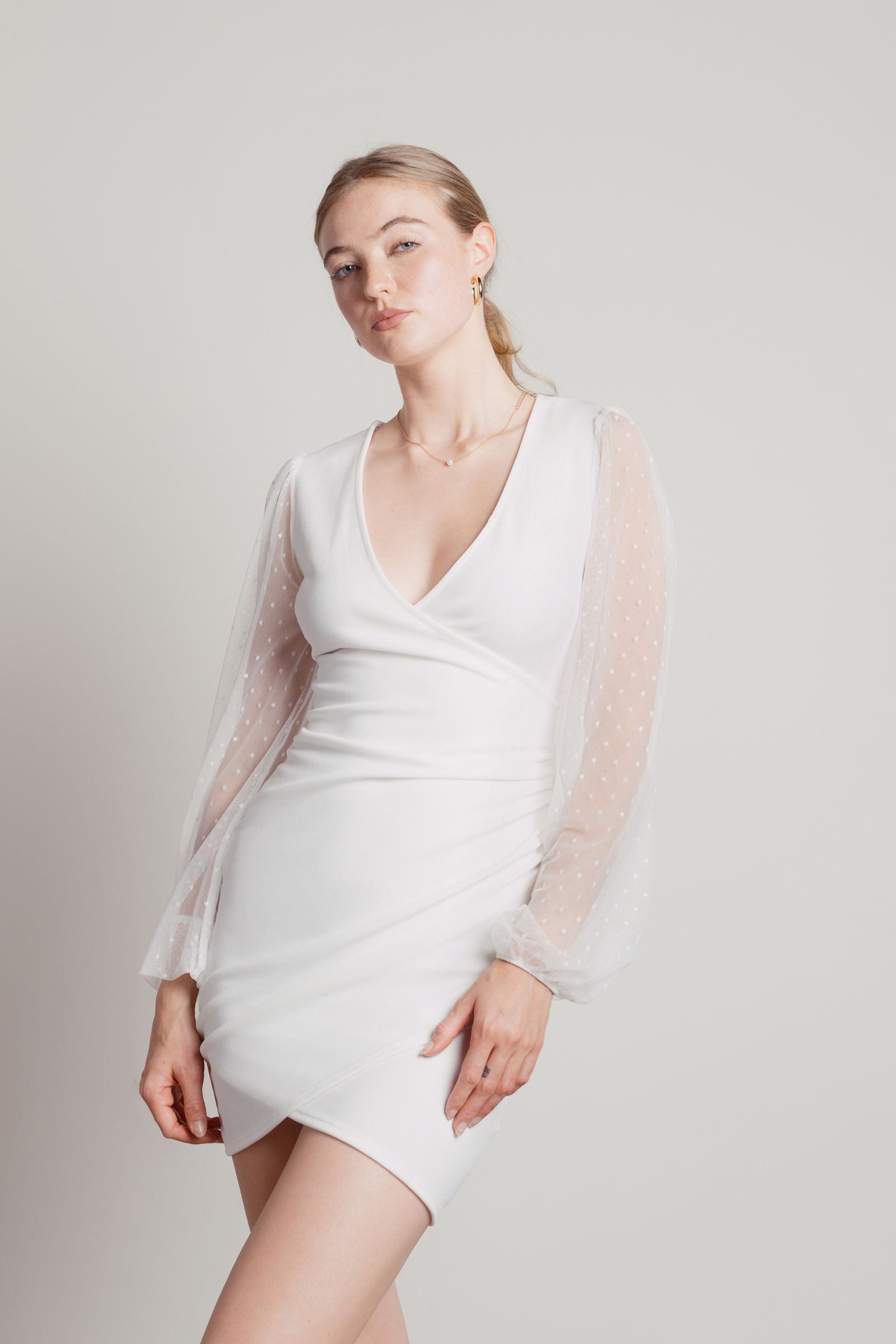 Same Vibe Mesh Sleeve Bodycon Mini Dress - Black - $23 | Tobi US