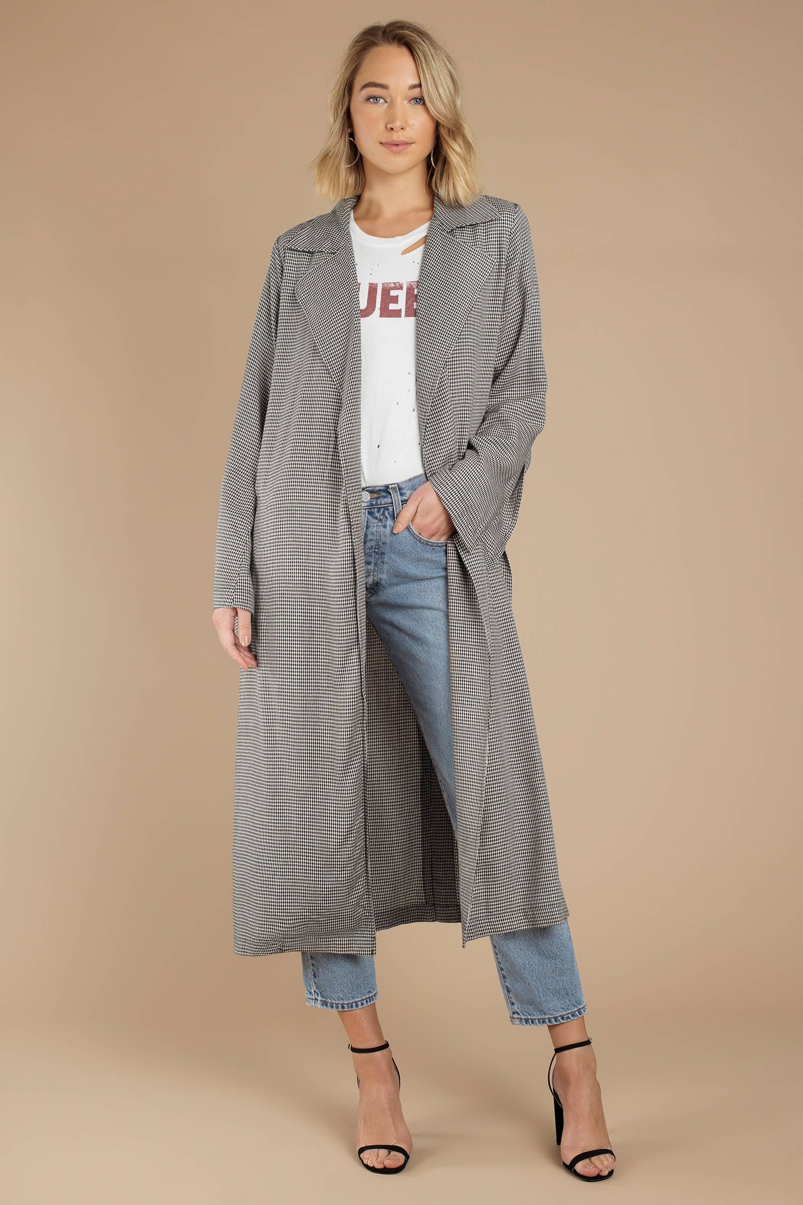 Grey Capulet Coat - Trench Coat - Grey Belted Coat - Long Coat