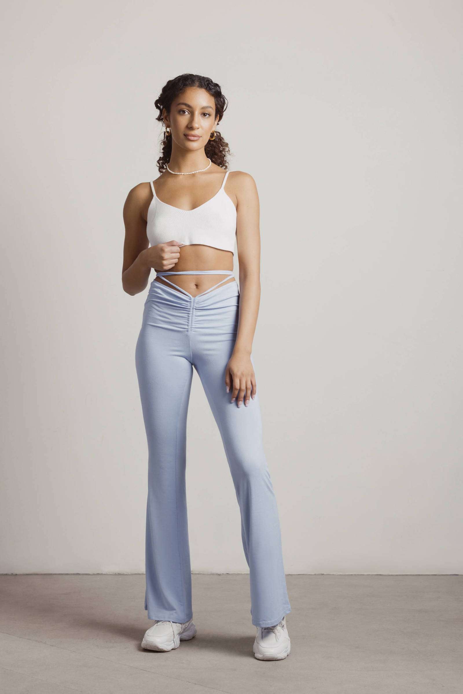 Purple Pants - Front Runched Pants - Lavender Wrap Around Waist Pants