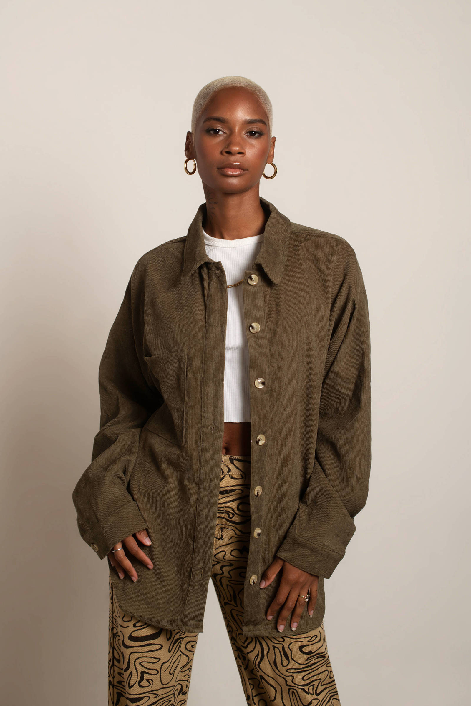 Purple Shacket - Washed Corduroy Shacket - Lavender Oversized Shacket