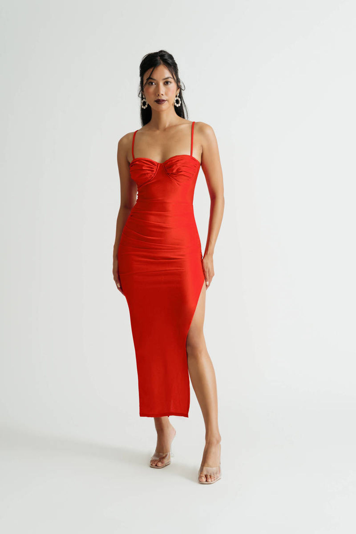 Keep It Up Ruched Bodycon Mini Dress - Red - $30 | Tobi US