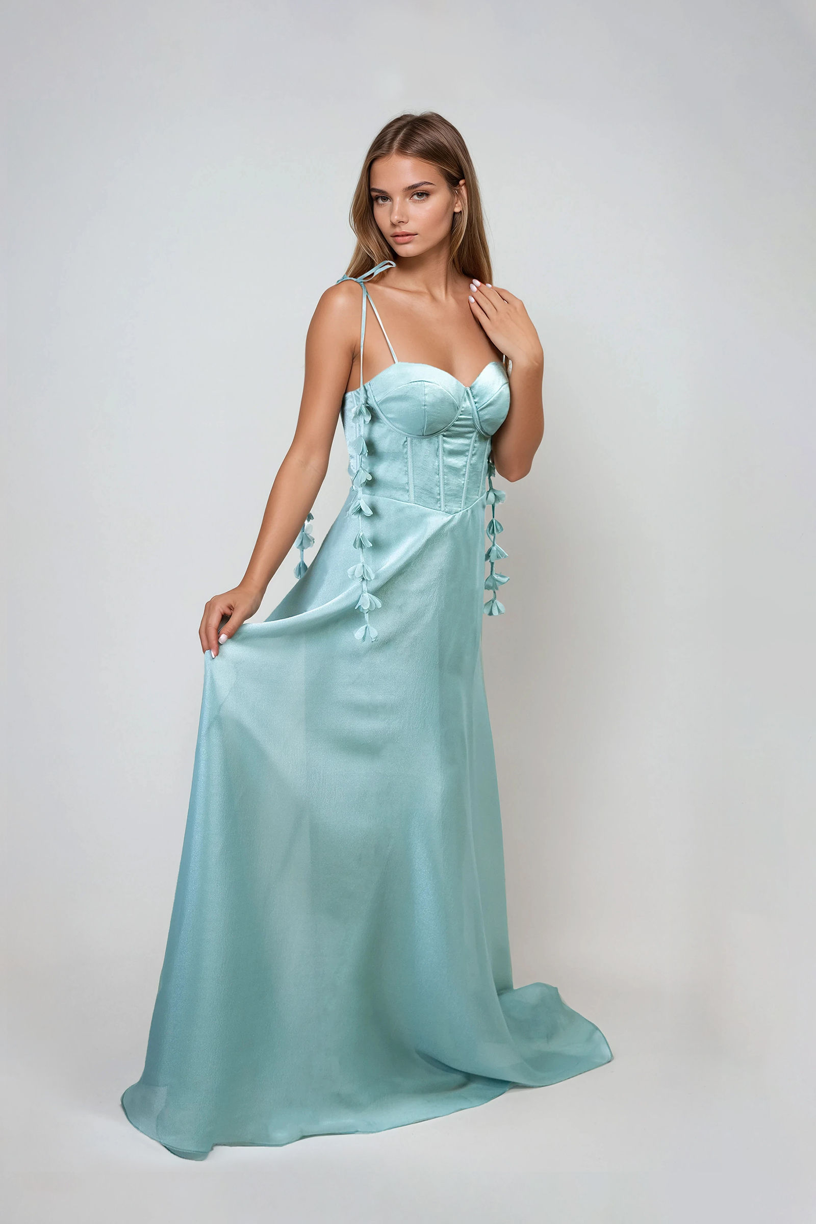 Enchanted By You Sweetheart Corset Maxi Dress - Seafoam - $57 | Tobi US