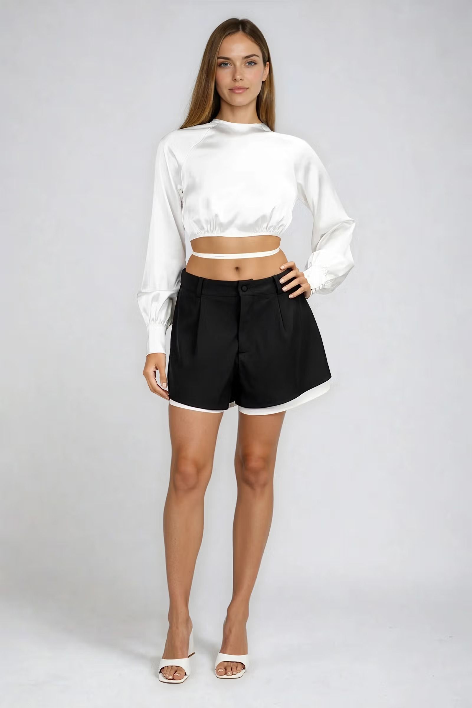 Chic Layer Pleated Shorts - Black - $26 | Tobi US
