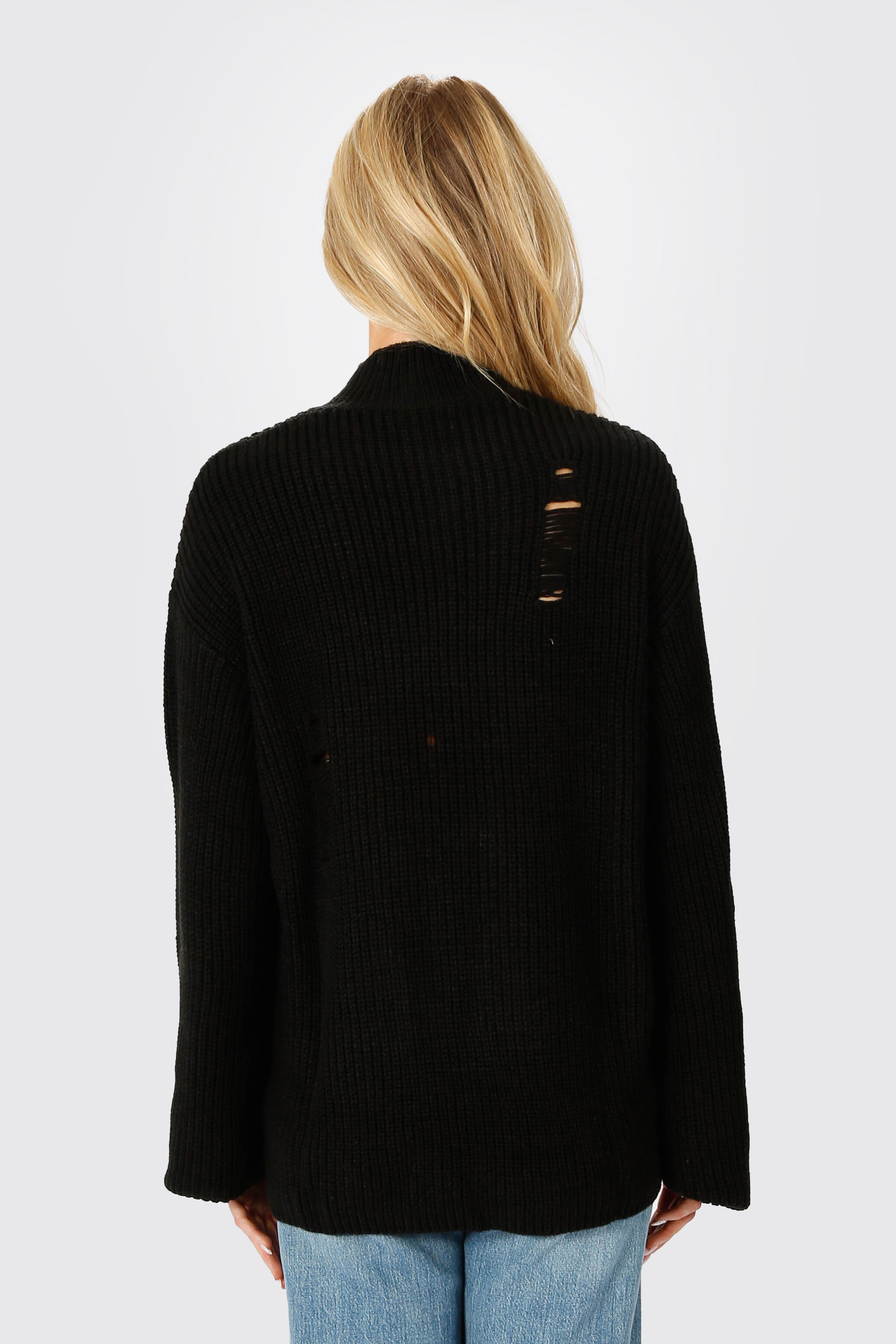 Red Sweater - Distressed Sweater - Wine Off Shoulder Sweater