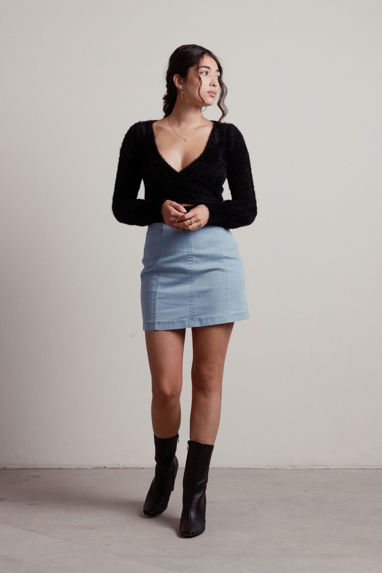 Lavender Crop Top - Fuzzy Crop Top - Purple Crop Top