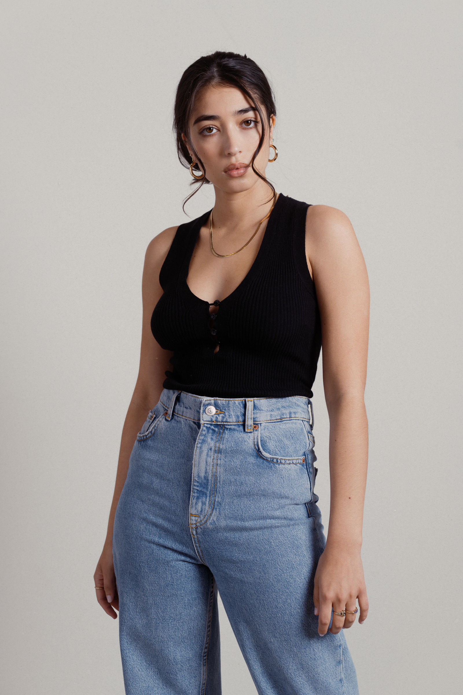 Lavender Crop Top - V-neck Crop Top - Buttoned Crop Top