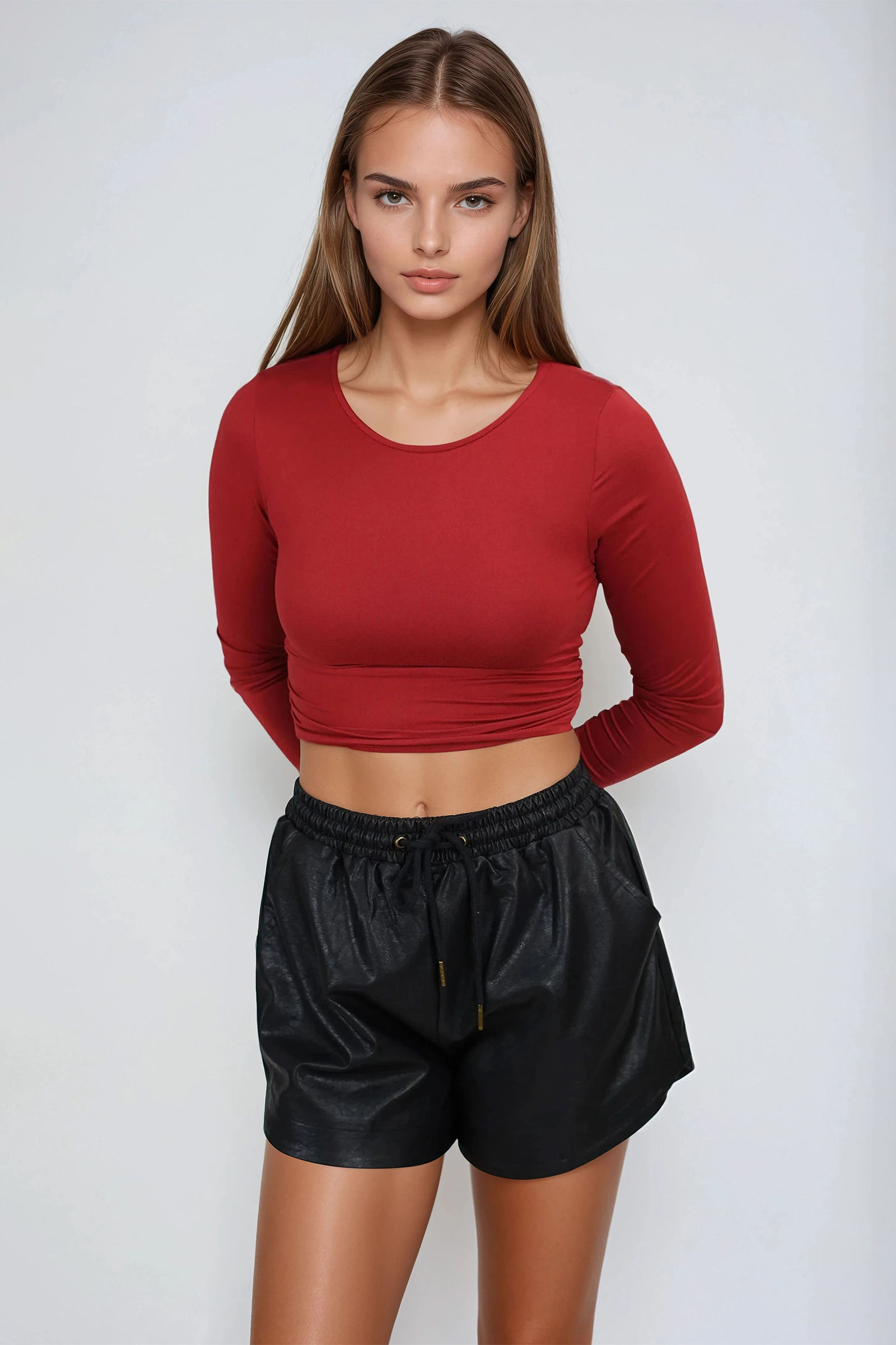 Urban Edge Draw String Leather Shorts - Black - $23 | Tobi US