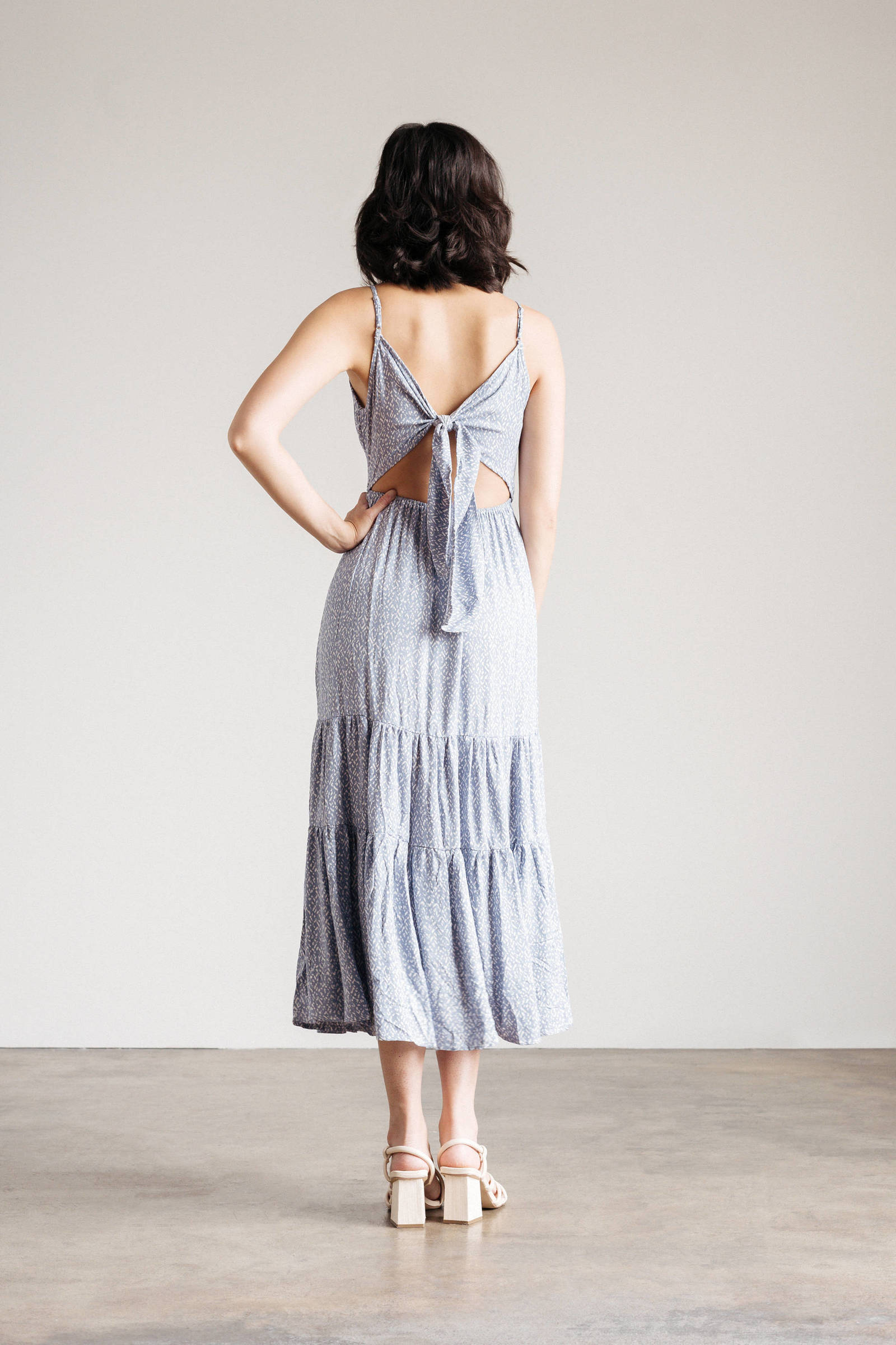 Swing By Floral Tiered Midi Dress - Blue - $28 | Tobi US
