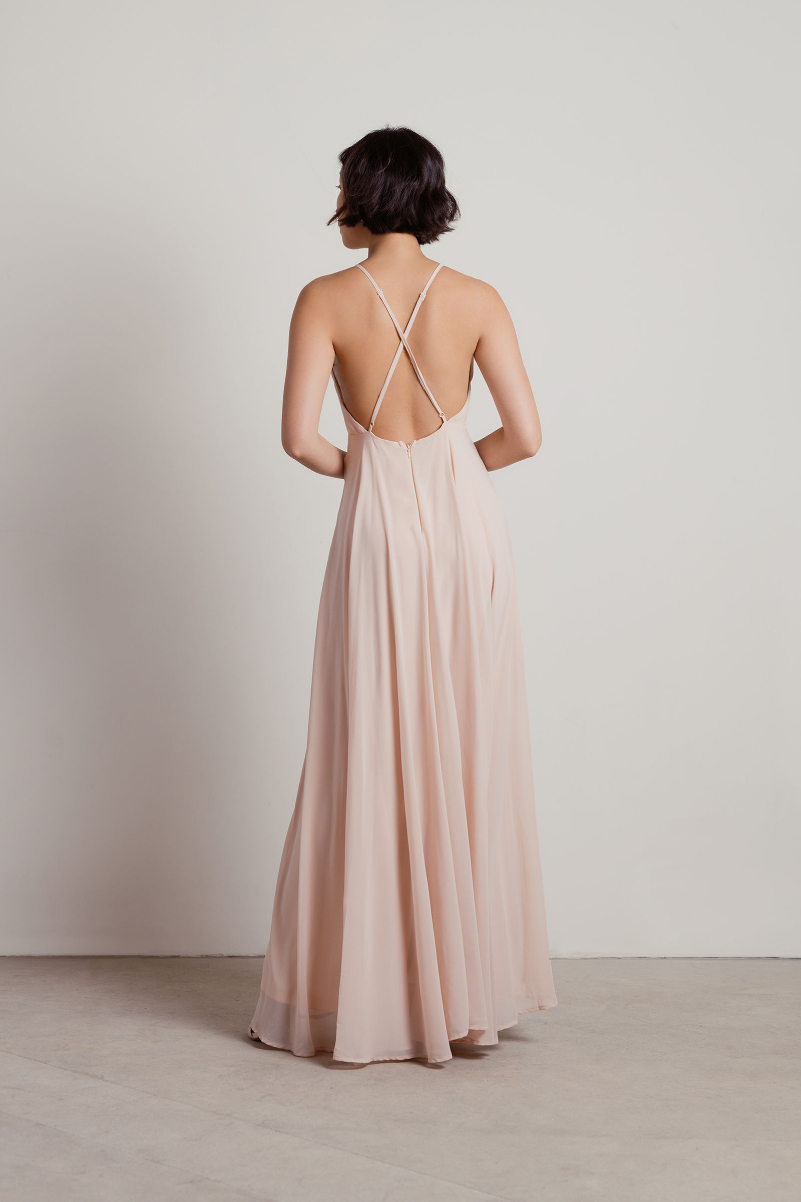 Pink Square Neck Dress - Blush X-Back Dress - Maxi Dress