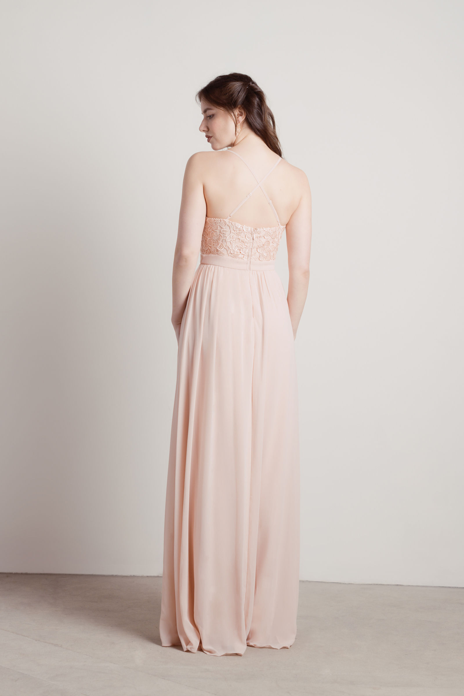 Blush X-Back Dress - Pink Lace Dress - Pink Maxi Dress