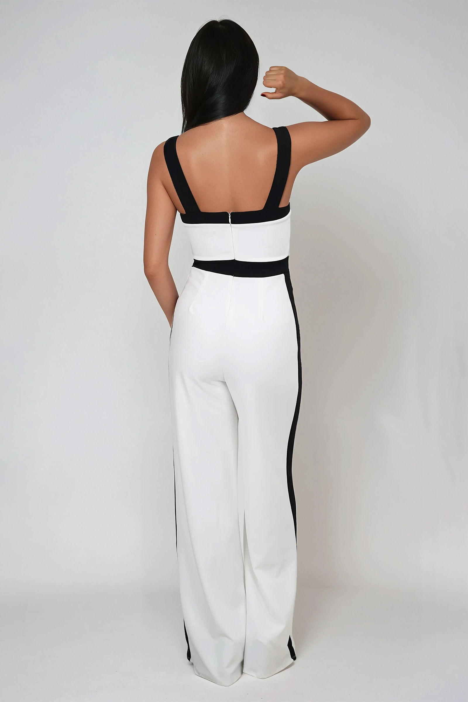 Modern Frame Colorblock Jumpsuit - Ivory - $32 | Tobi US