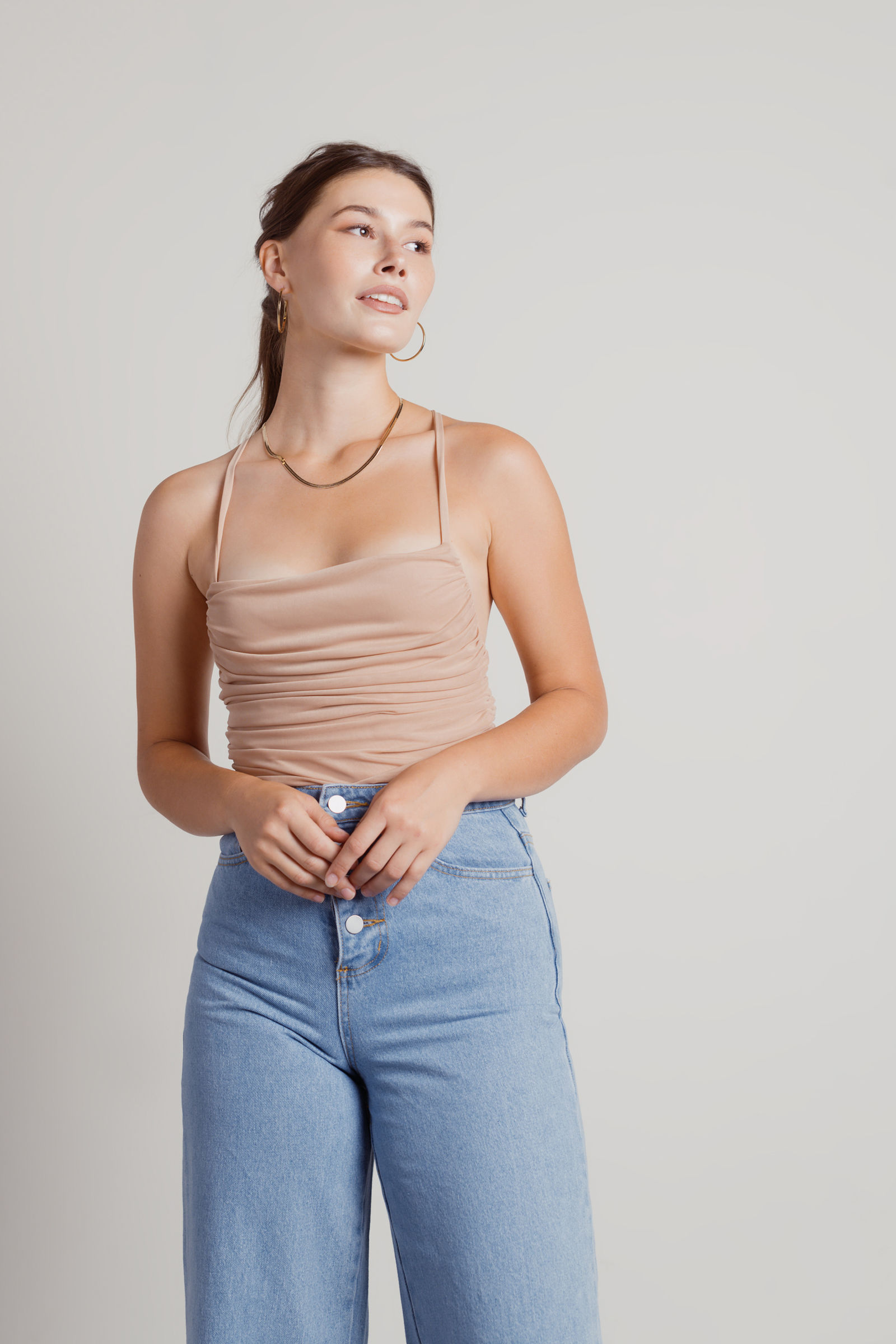 Black Mesh Bodysuit - Cross Back Bodysuit - Bodysuit