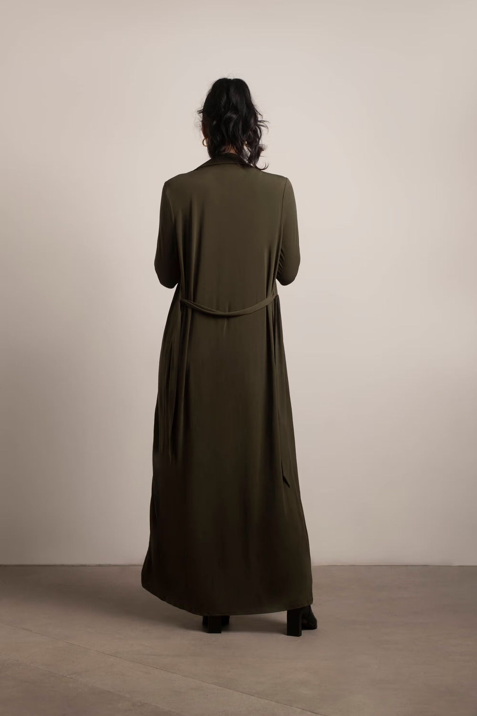 Olive Green Cardigan - Maxi Cardigan - Olive Green Long Cardigan