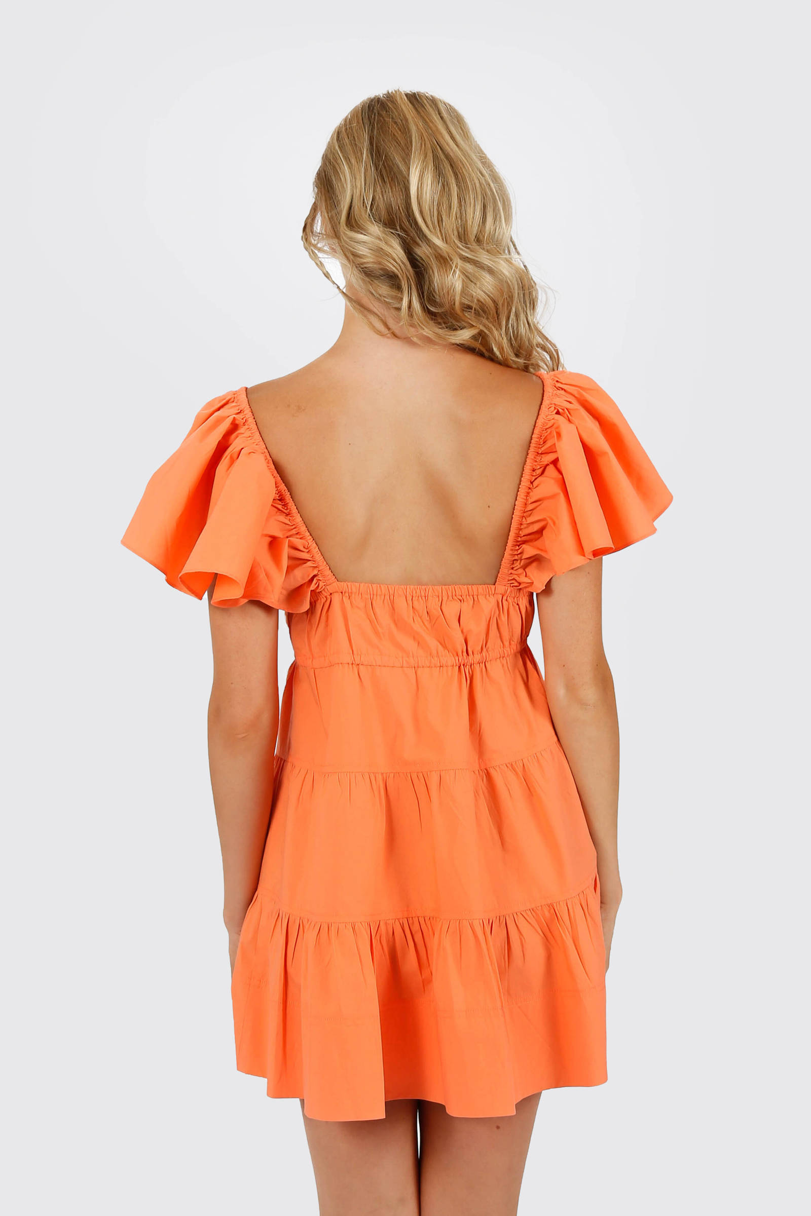 Eleanora Tiered Babydoll Mini Dress - Orange - $40 | Tobi US