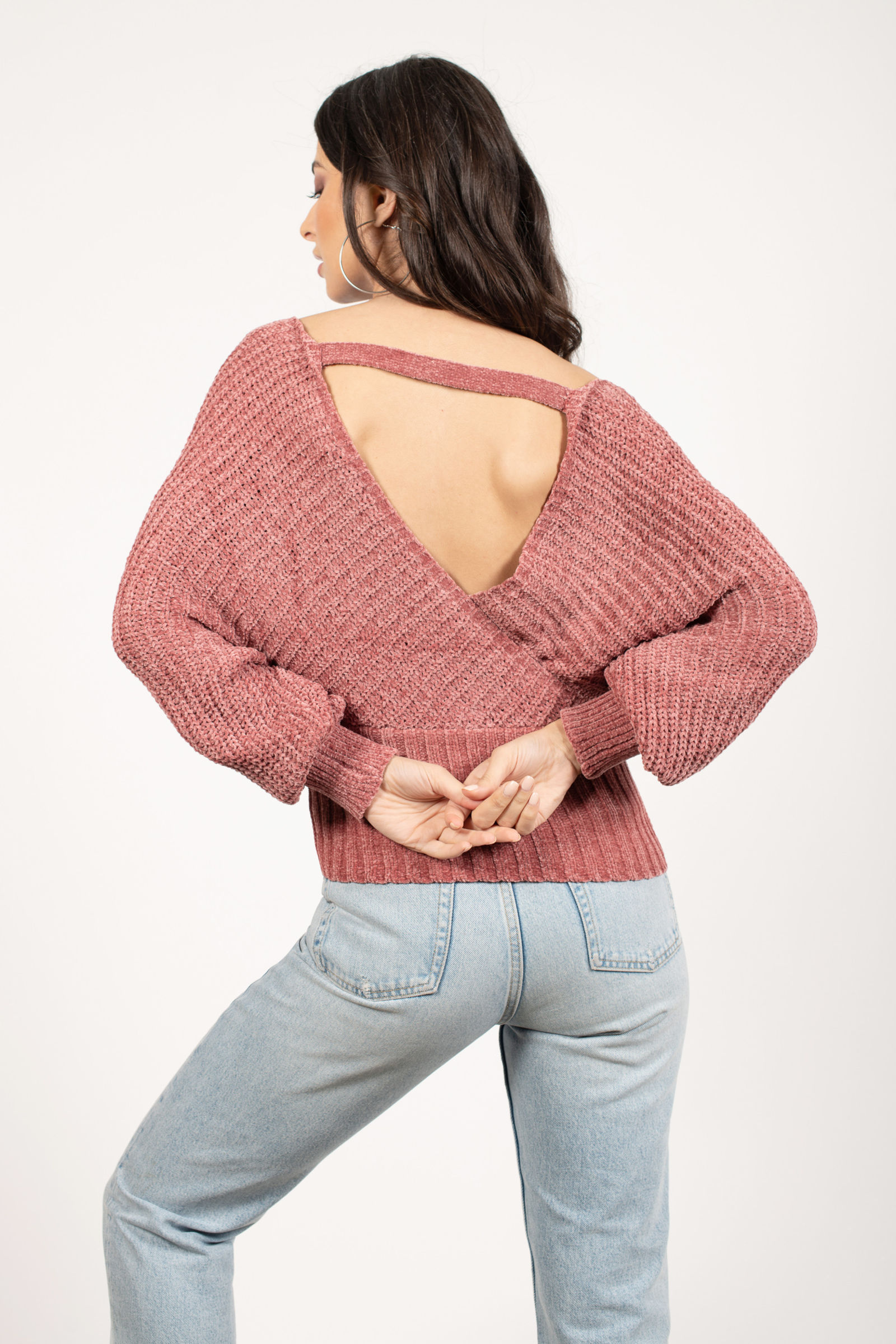 Pink Sweater Top - Chenille Sweater Top - Rose Sweater Top