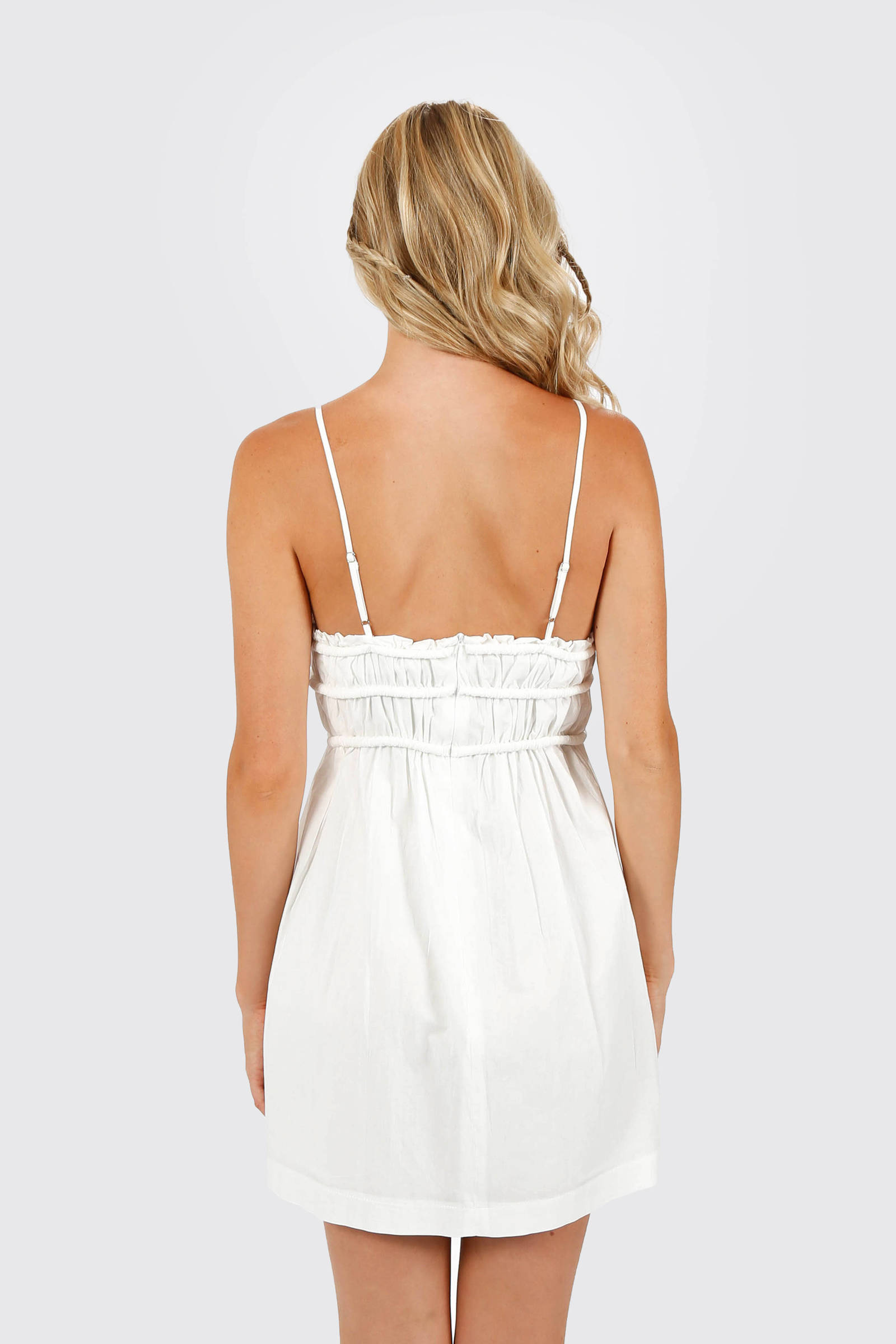 Claire Smocked Strappy Mini Dress - White - $31 | Tobi US