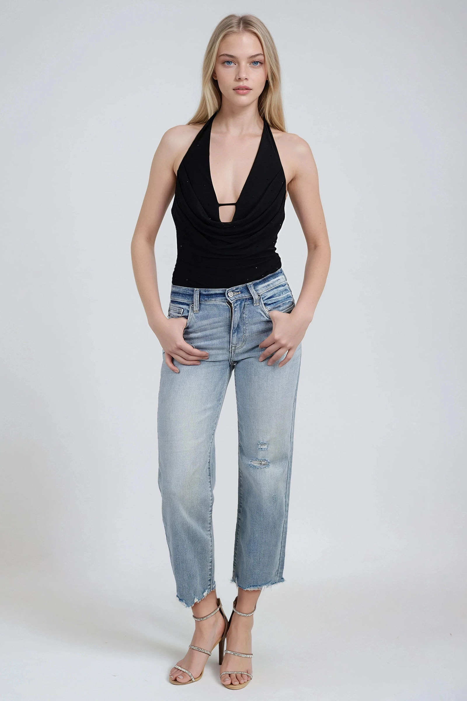 Cosmic Charm Halter Bodysuit - Black - $24 | Tobi US