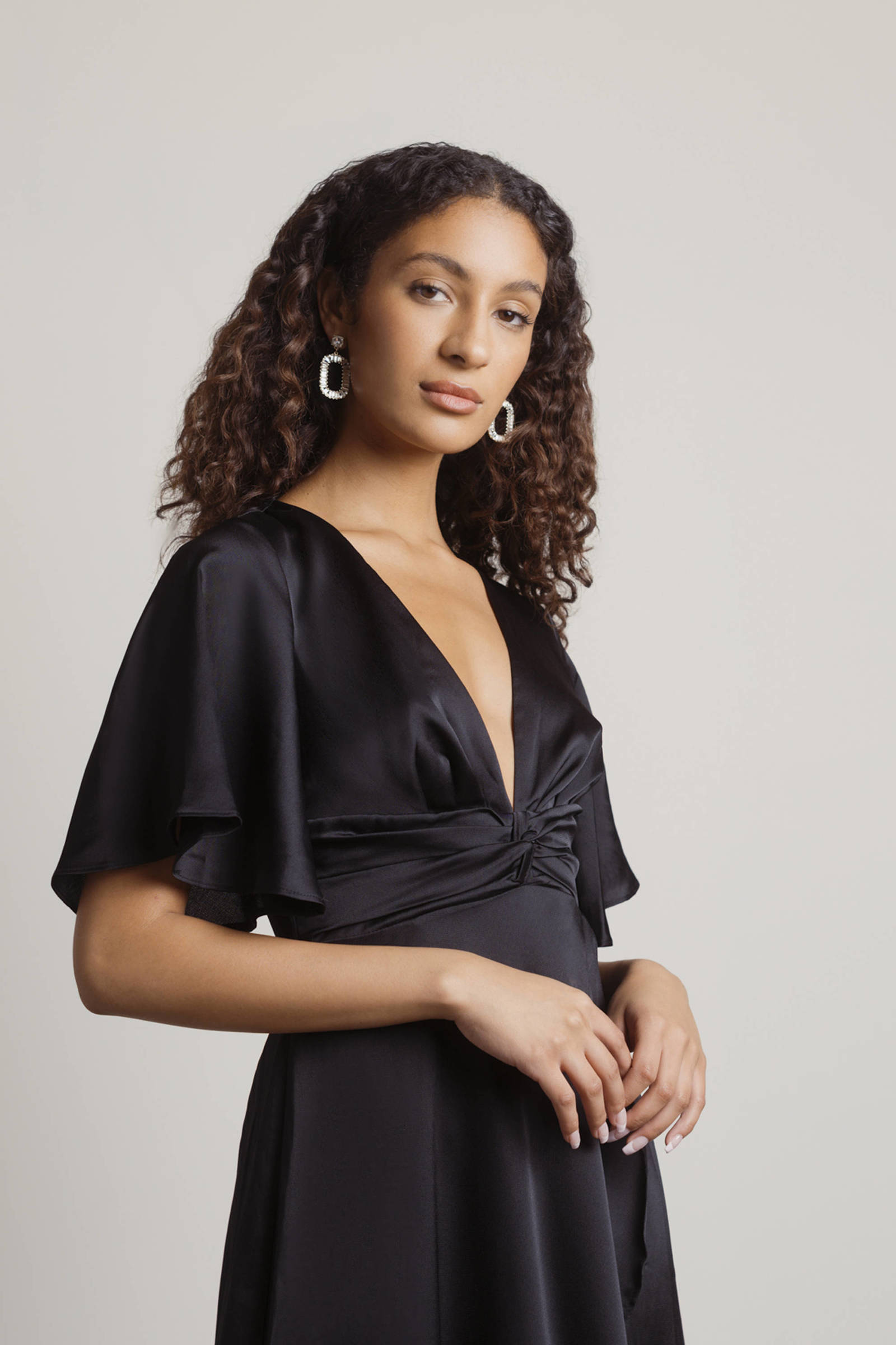 The Joy Of It Satin Surplice Maxi Dress - Emerald - $130 | Tobi US