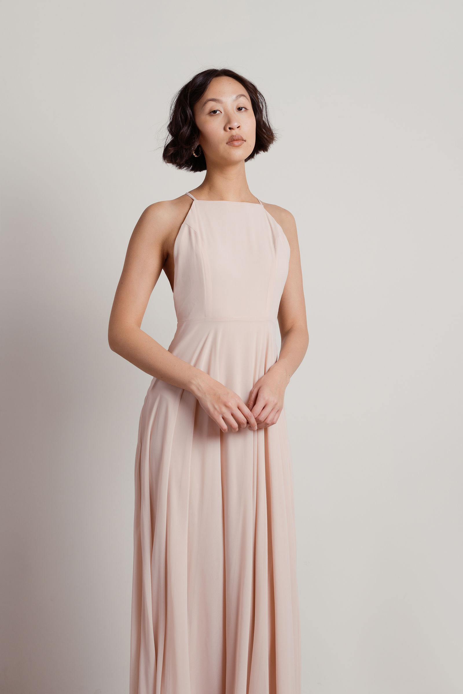 Pink Square Neck Dress - Blush X-Back Dress - Maxi Dress