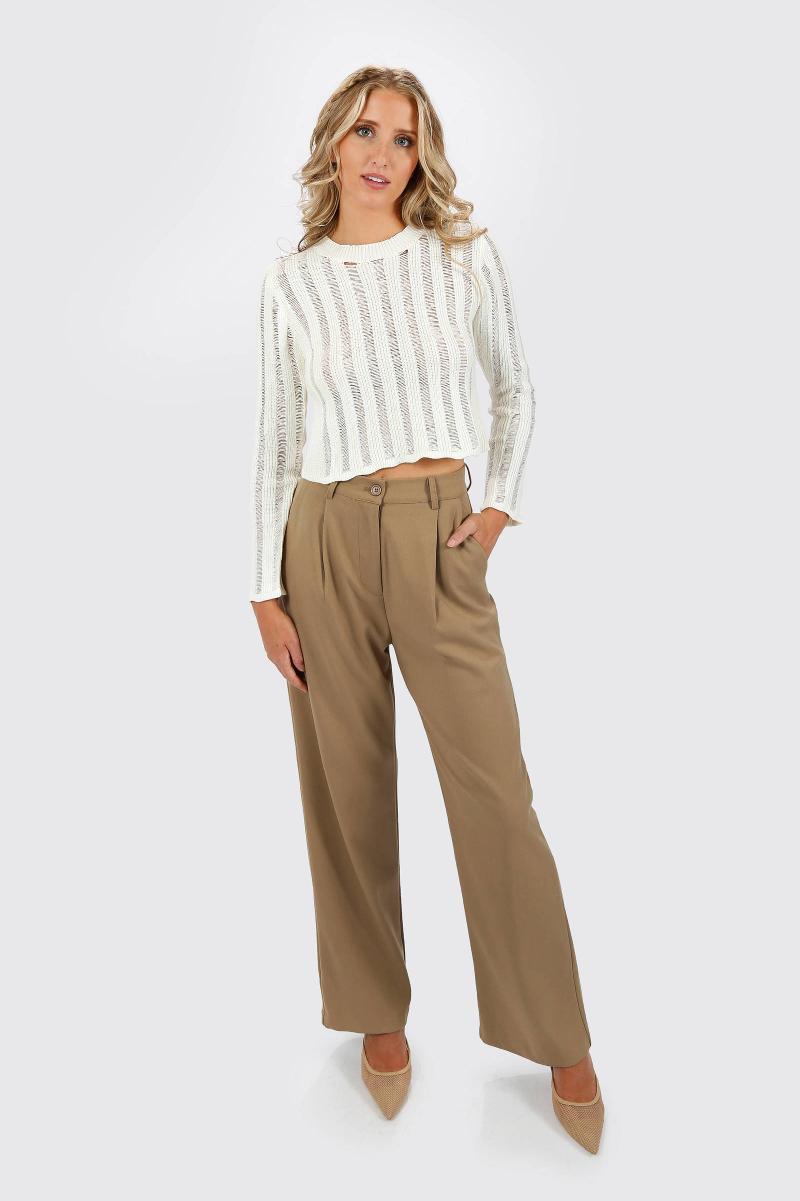 Valerie Crop Top - Cream - $24 | Tobi US