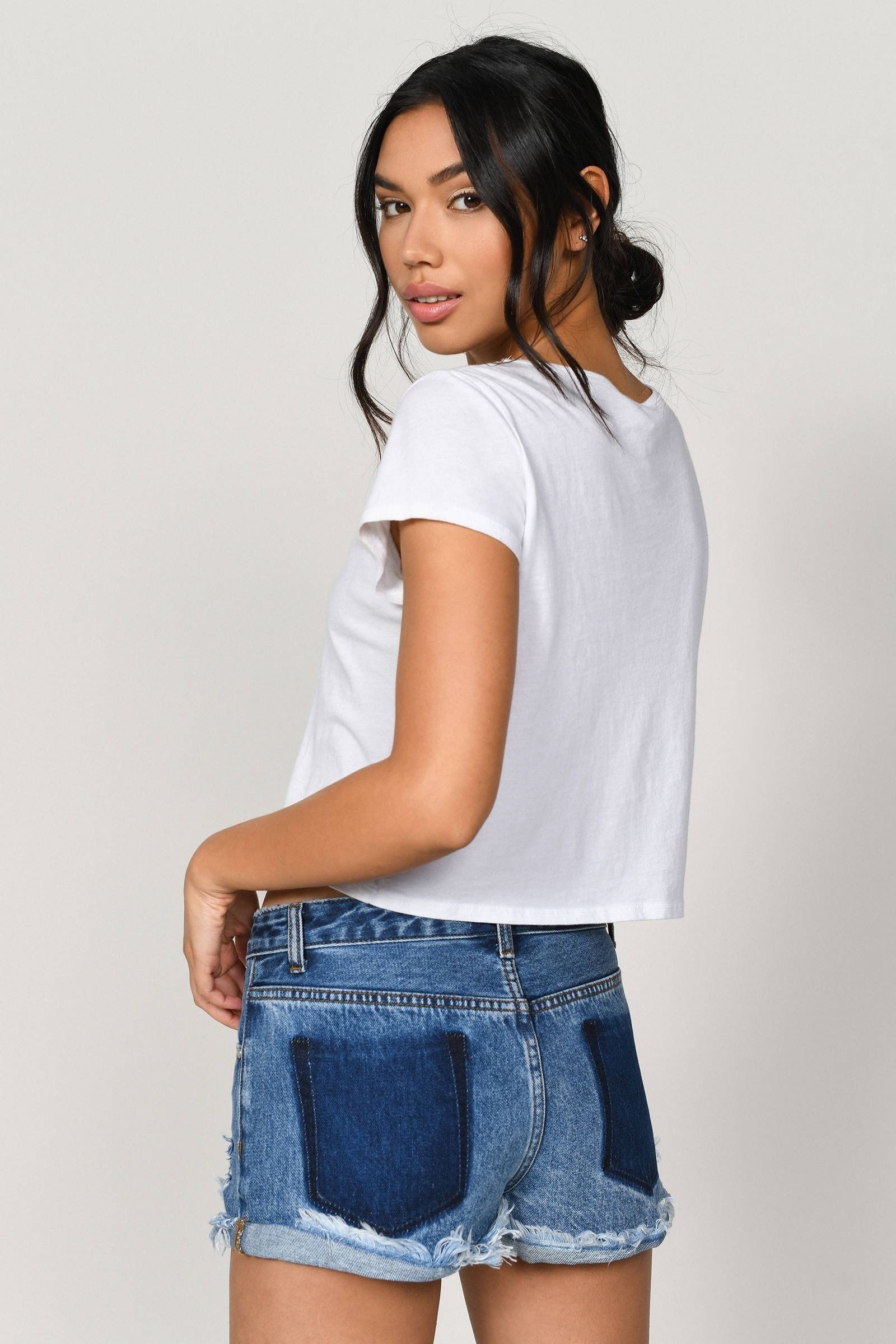 Dark Wash Denim Shorts - Trendy Midrise Jean Shorts