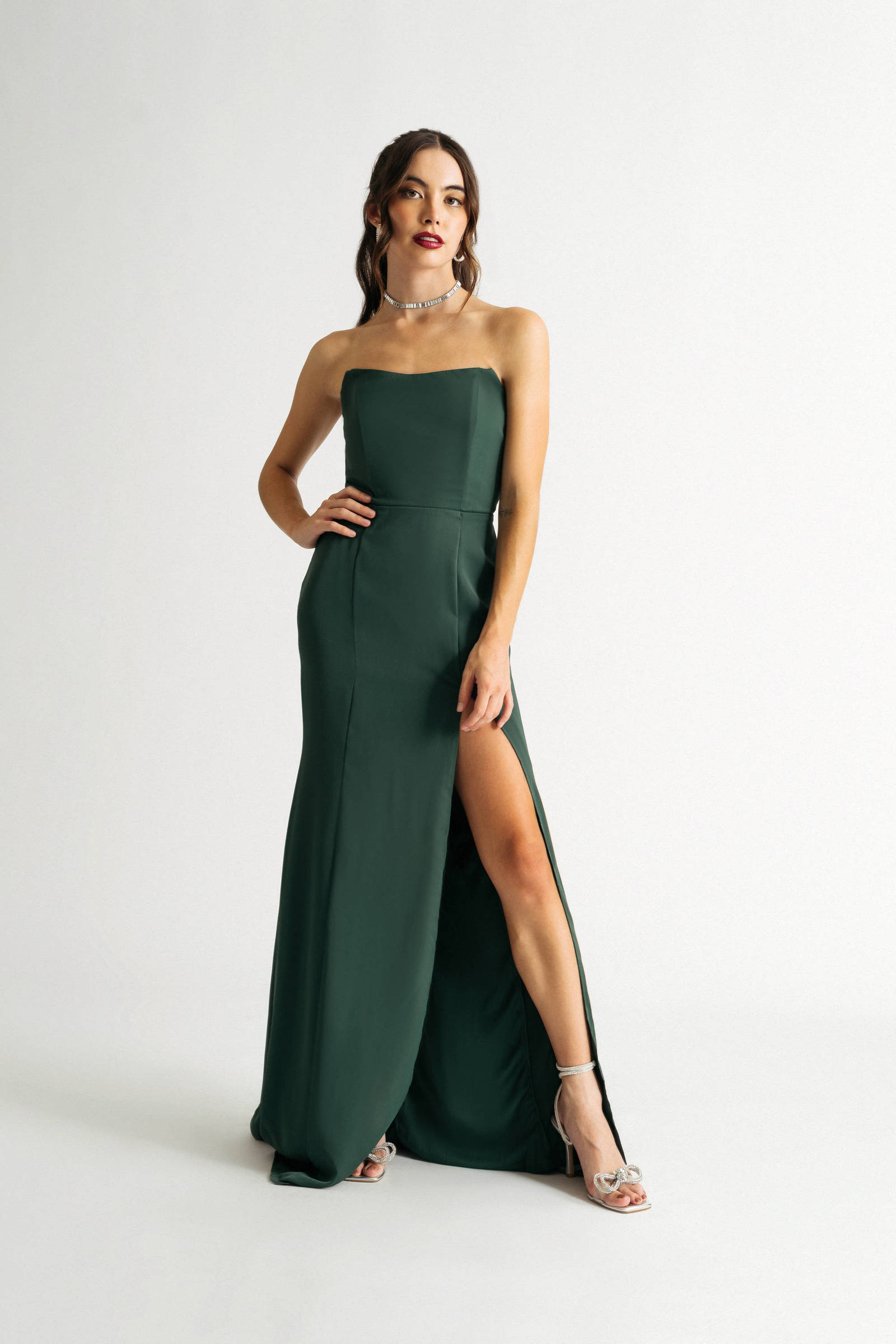 Faded Love Emerald Green Bustier Slit Maxi Dress - $50 | Tobi US