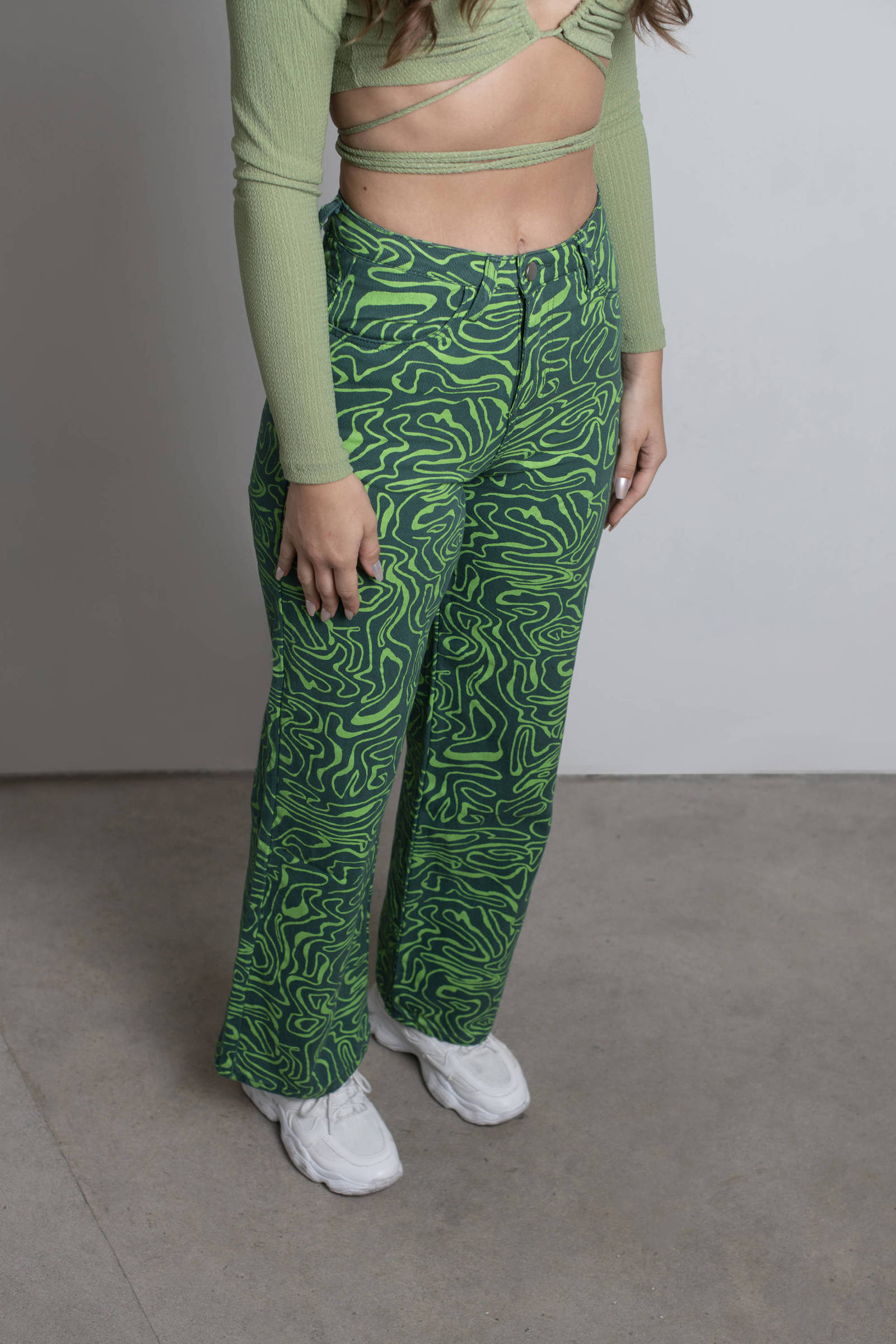 Brown Multi Colour Pants - Straight Leg Pants - Tan High Waisted Pants