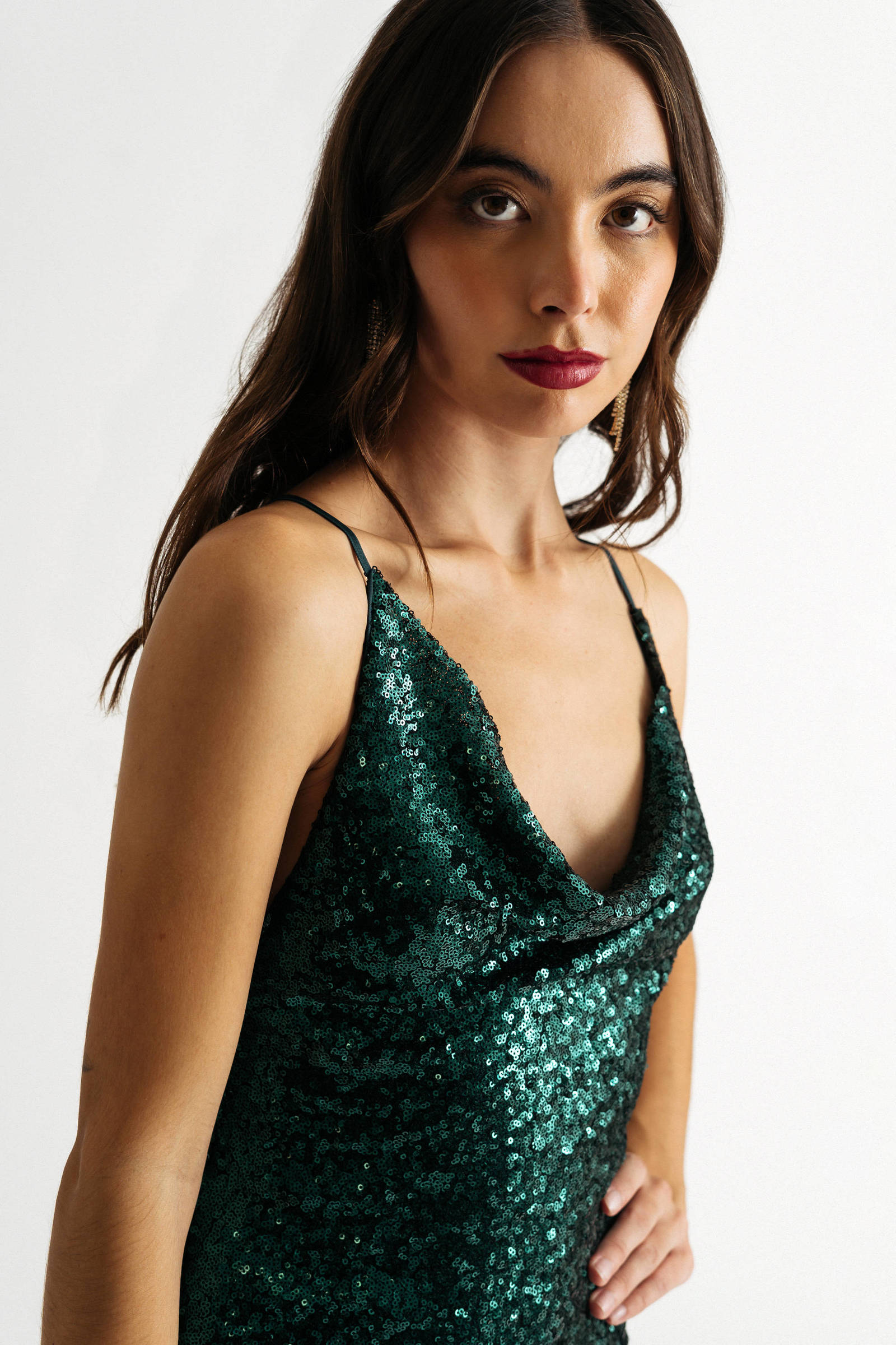 Tiny Secret Sequin Cross Back Mini Dress - Hunter Green - $28 | Tobi US