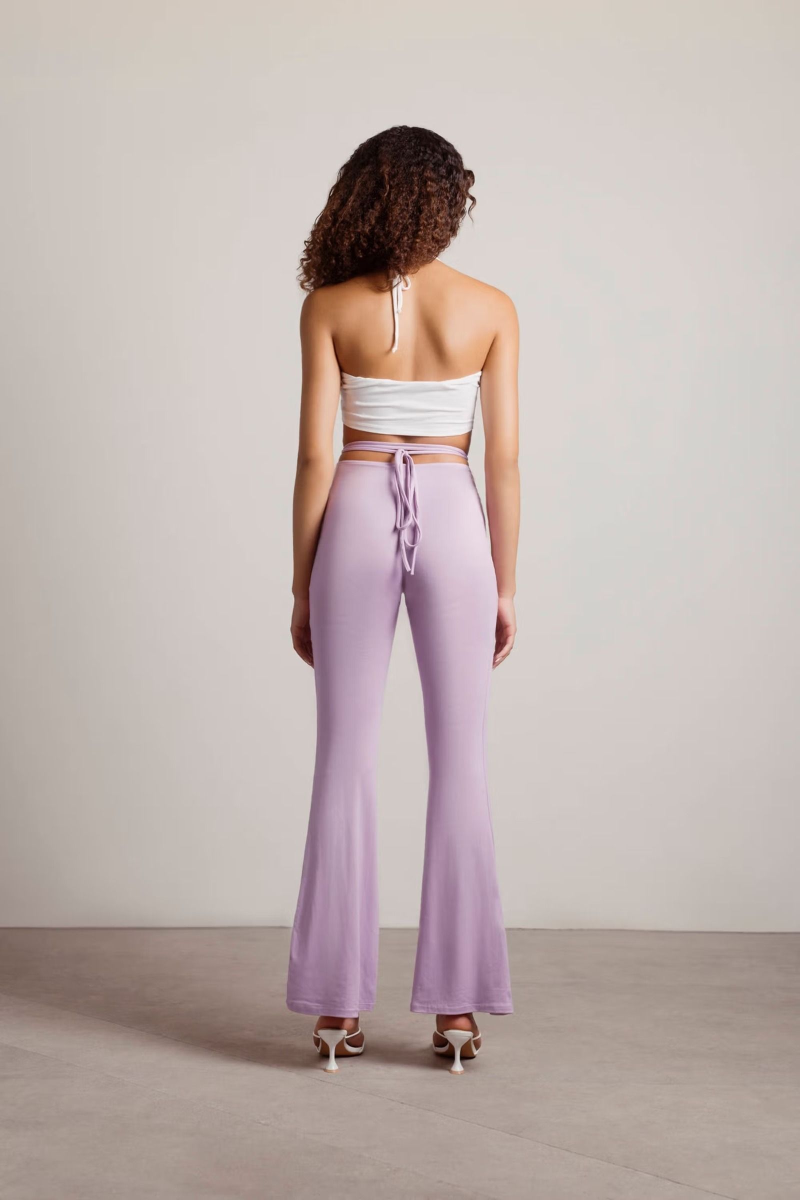 Blue Pants - Front Runched Pants - Wrap Around Waist Pants