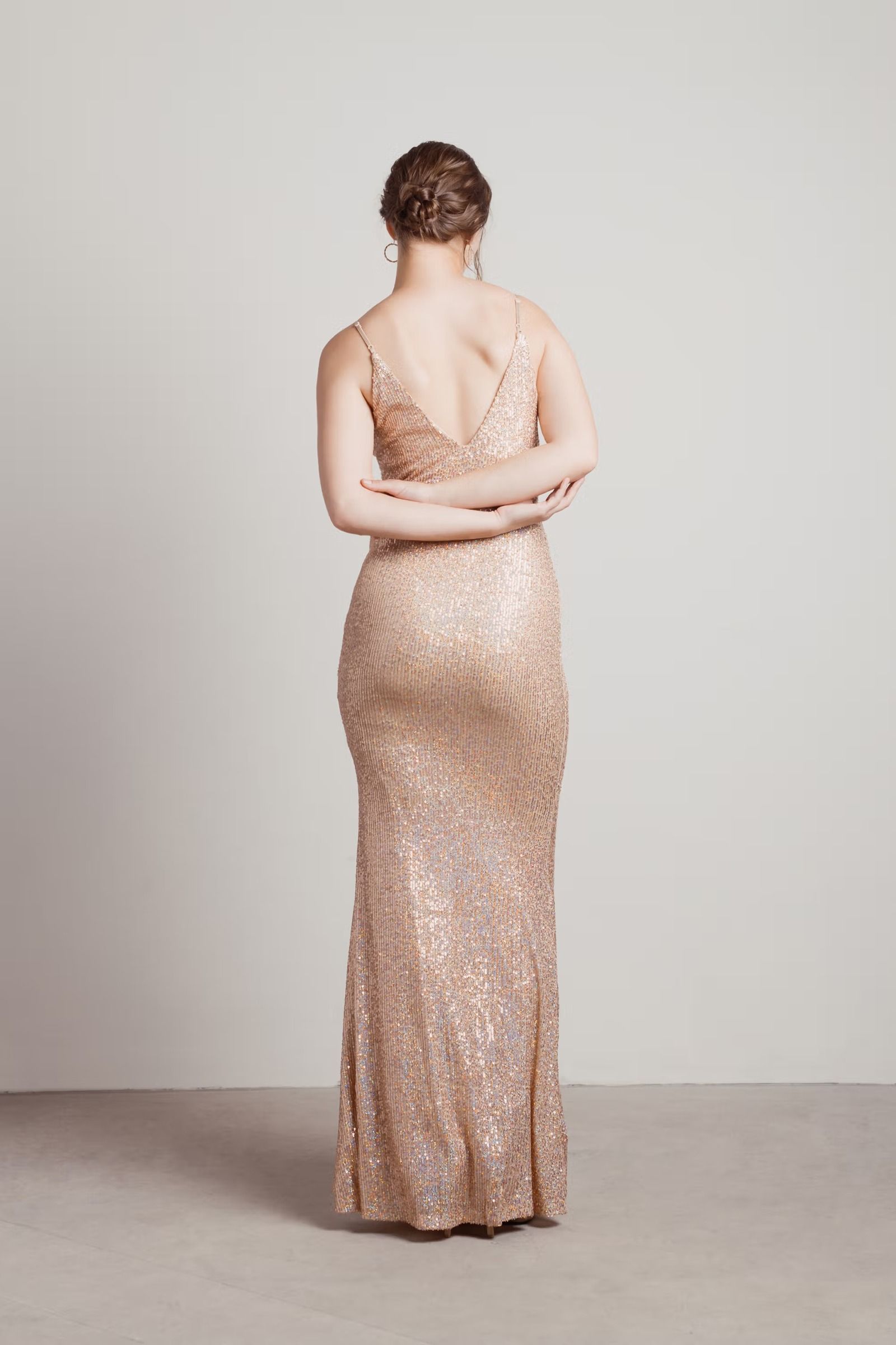 Sparkly Gold Dress - Light Gold Sequin Maxi Dress
