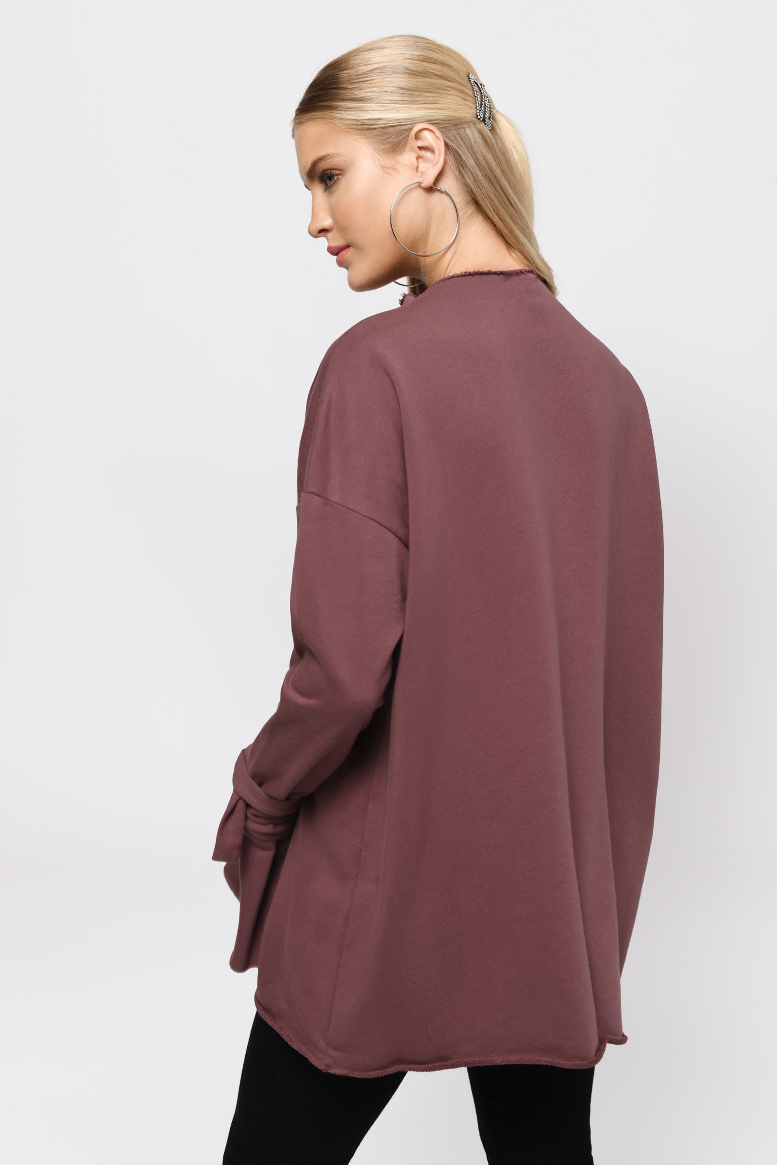 Cute Marsala Top - Mock Neck Top - pink Top