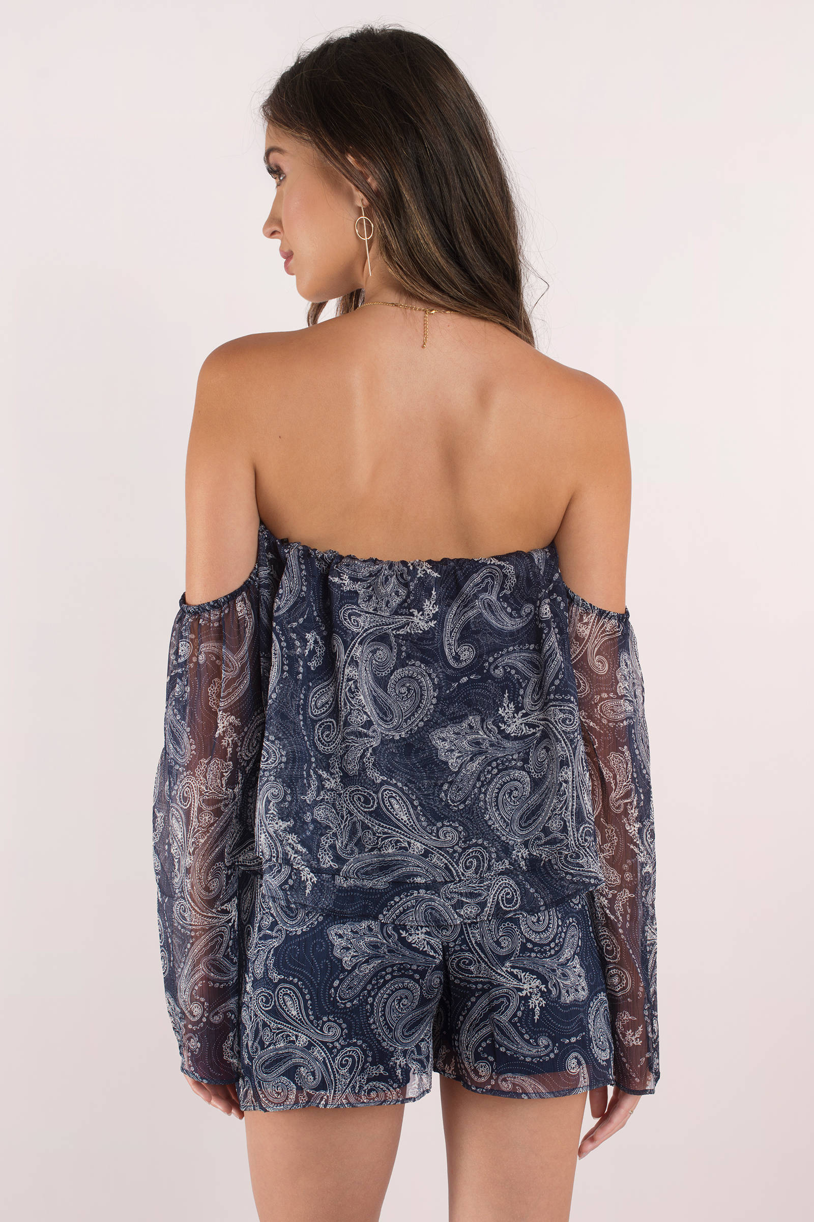 Royal Blue Jetset Diaries Romper - Paisley Romper - Royal Blue Off ...