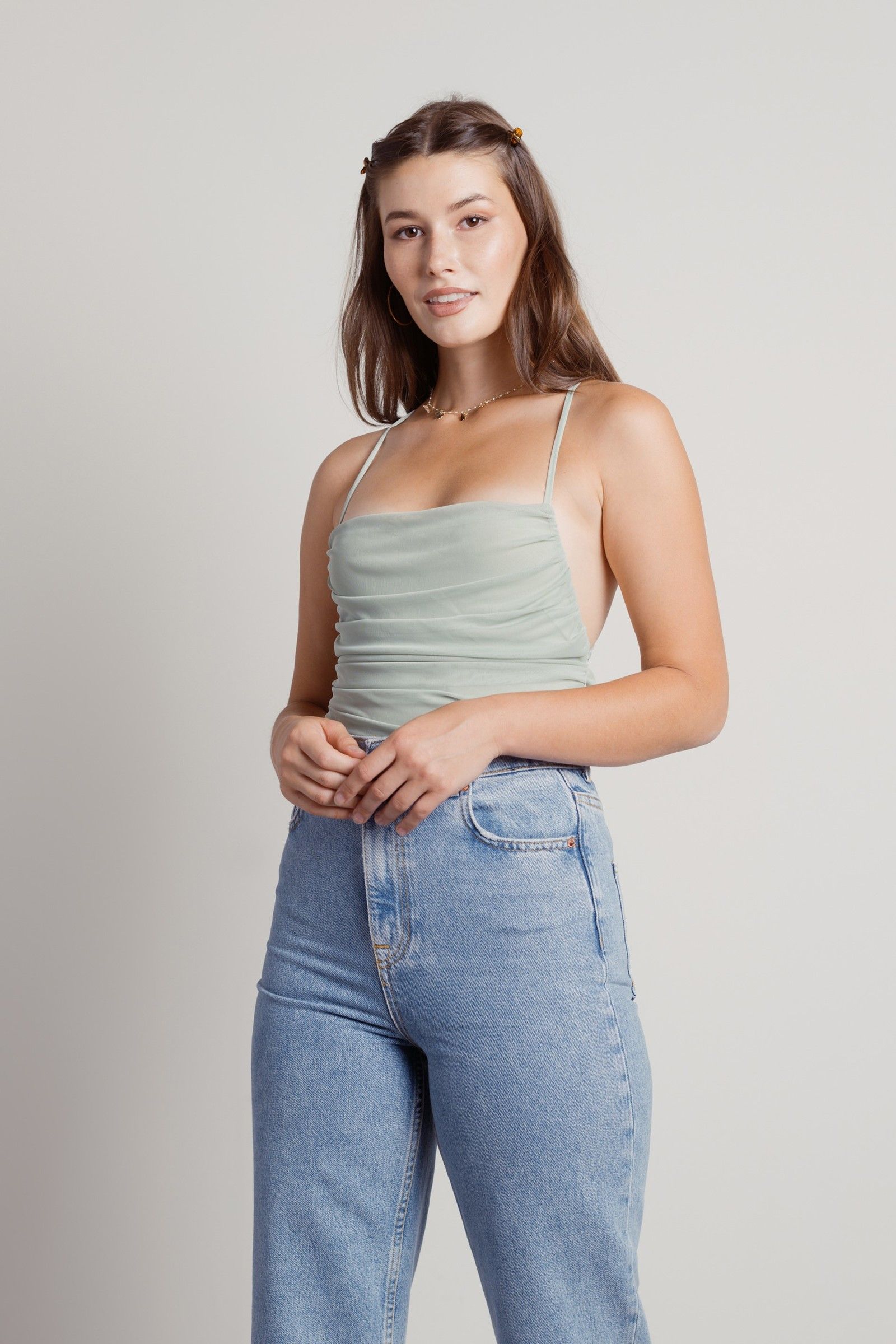 Kenzo Cross Back Bodysuit - Sage - $26 | Tobi US