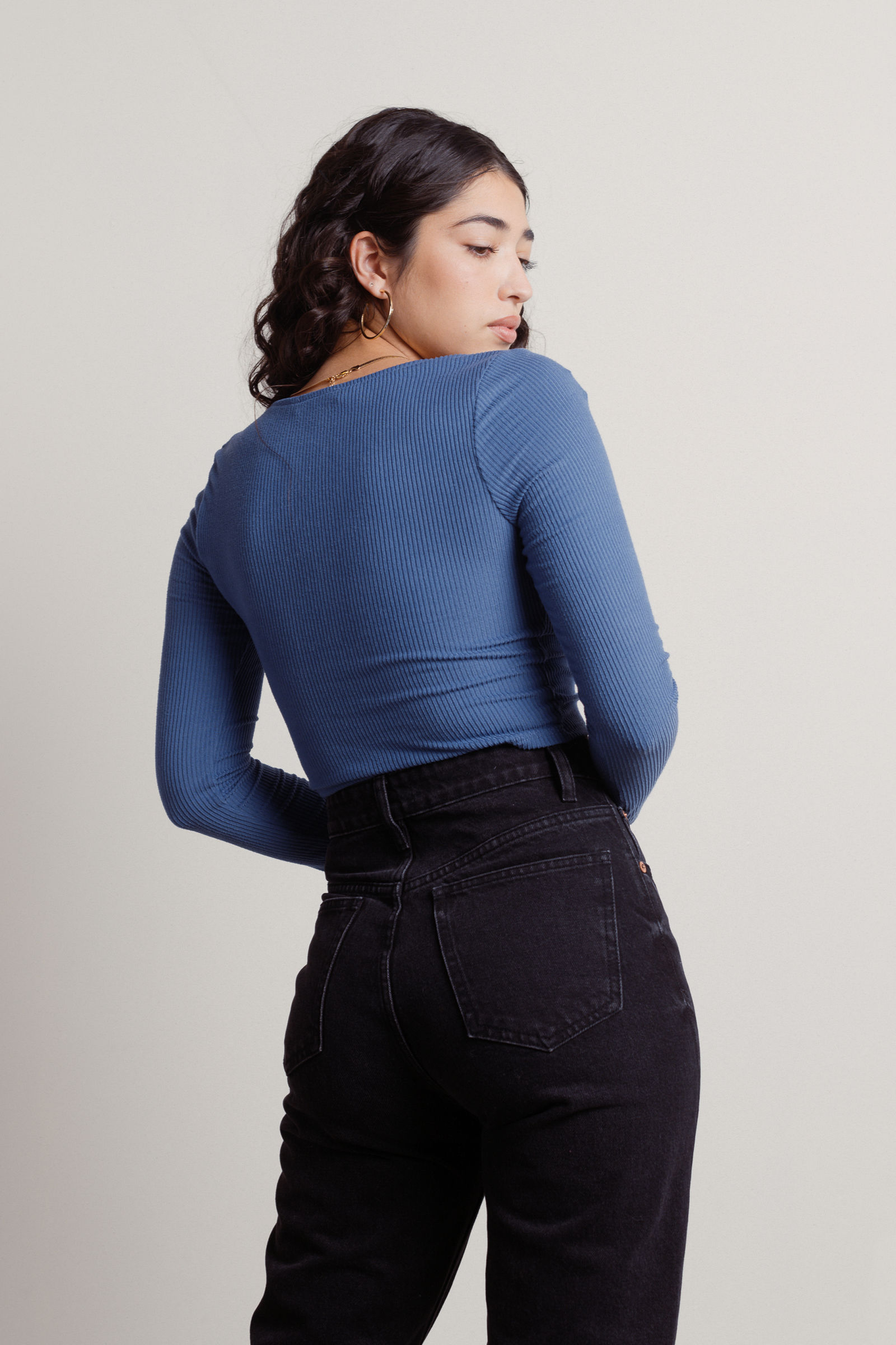 Aiden Crop Top - Slate Blue - $16 | Tobi US