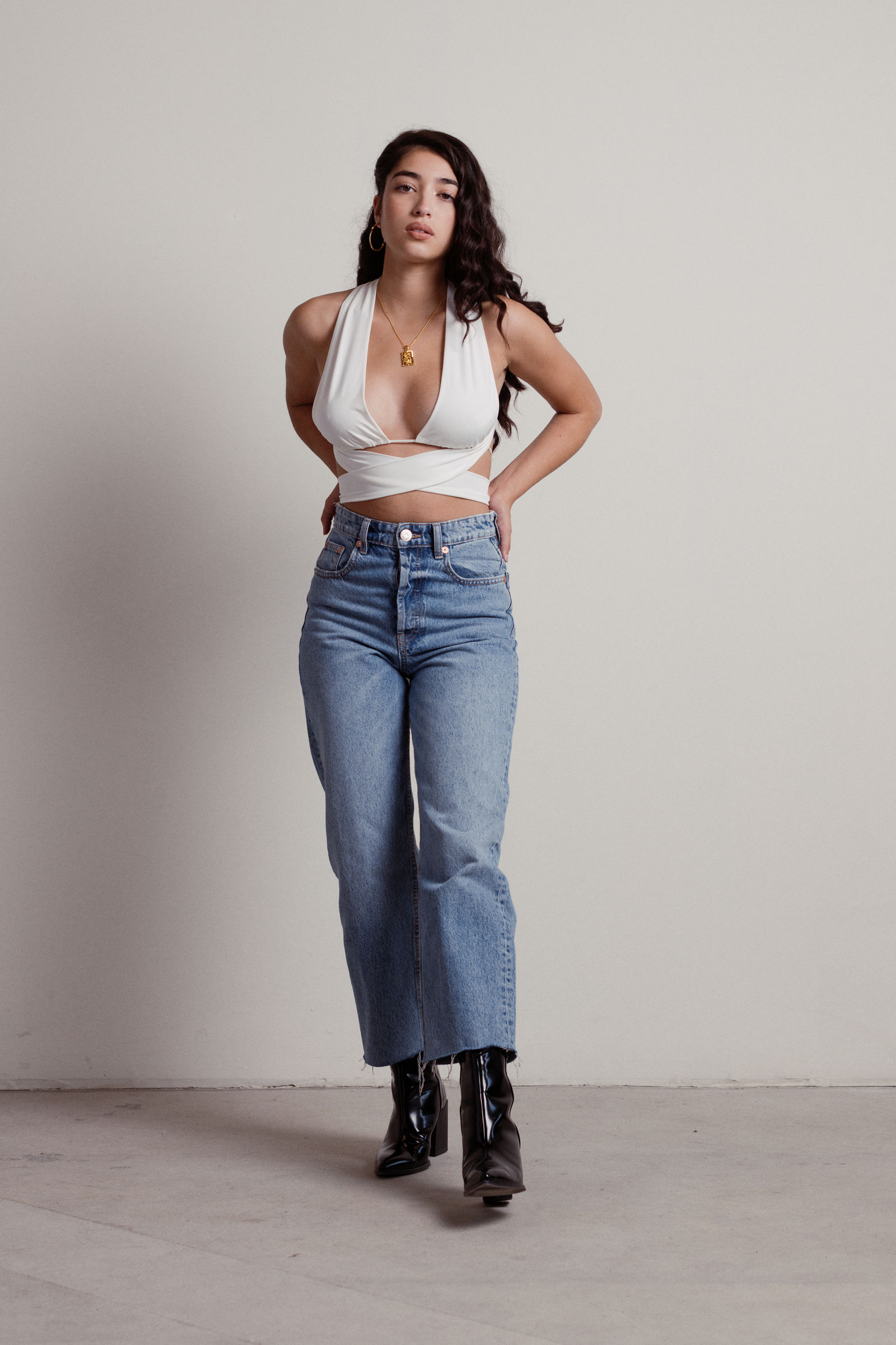 Black Bra Top - Multi Way Wrap Bra Top - Back Tie Closure Top