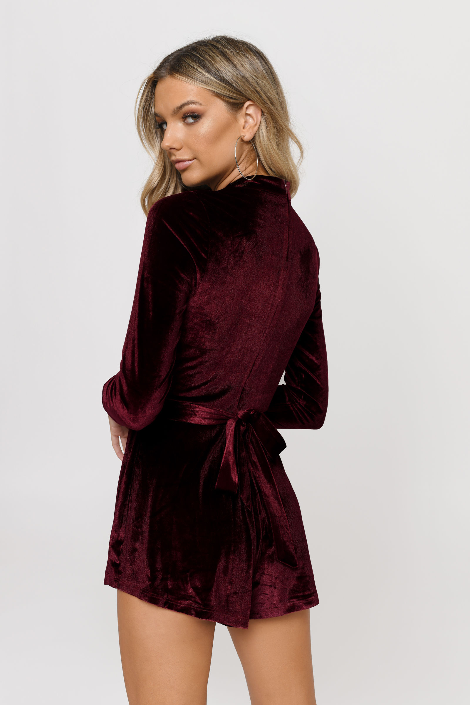 Cute Black Romper - Deep V Romper - Velvet Romper