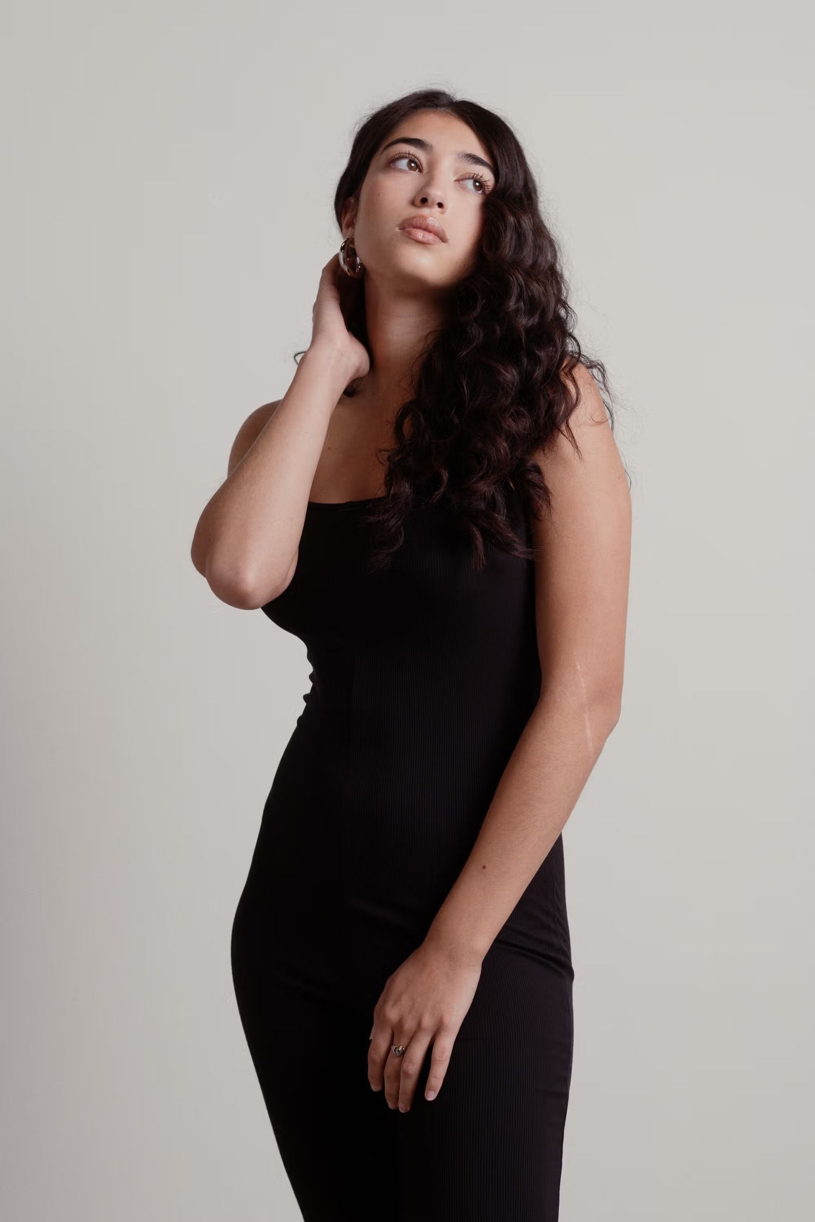 Black Unitard - Ribbed Full Length Unitard - Tight legging fit Unitard