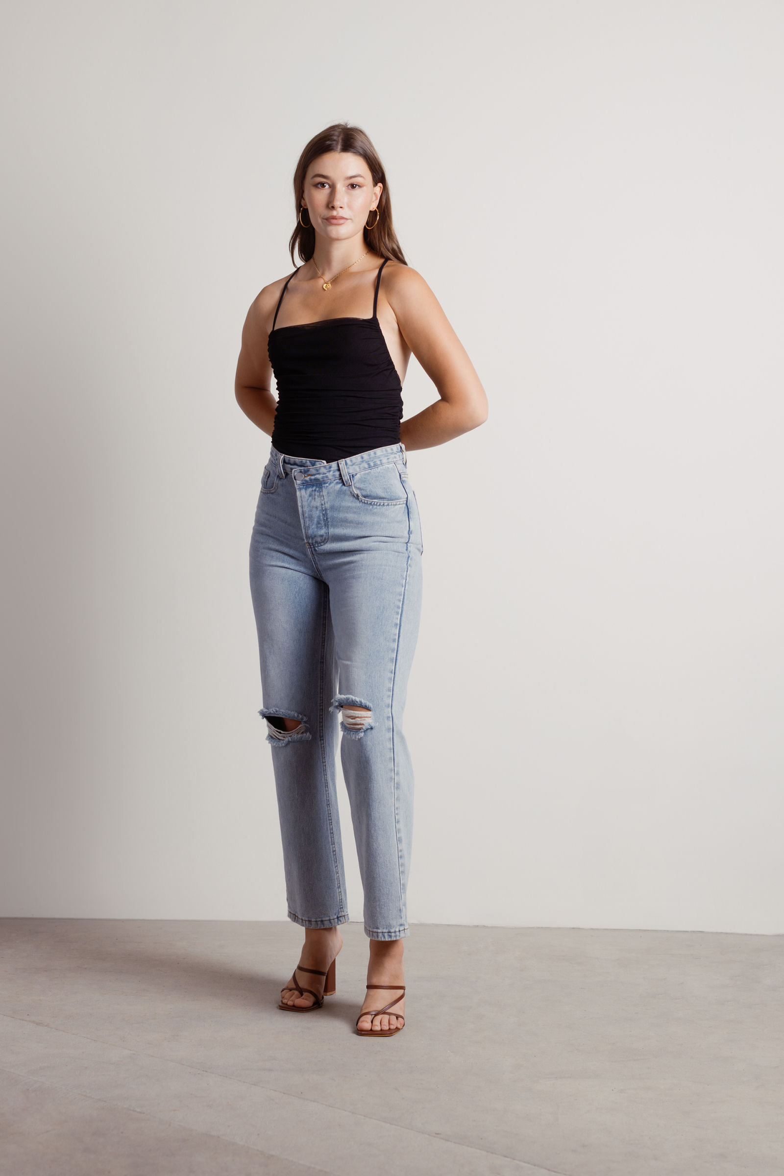 Black Mesh Bodysuit - Cross Back Bodysuit - Bodysuit