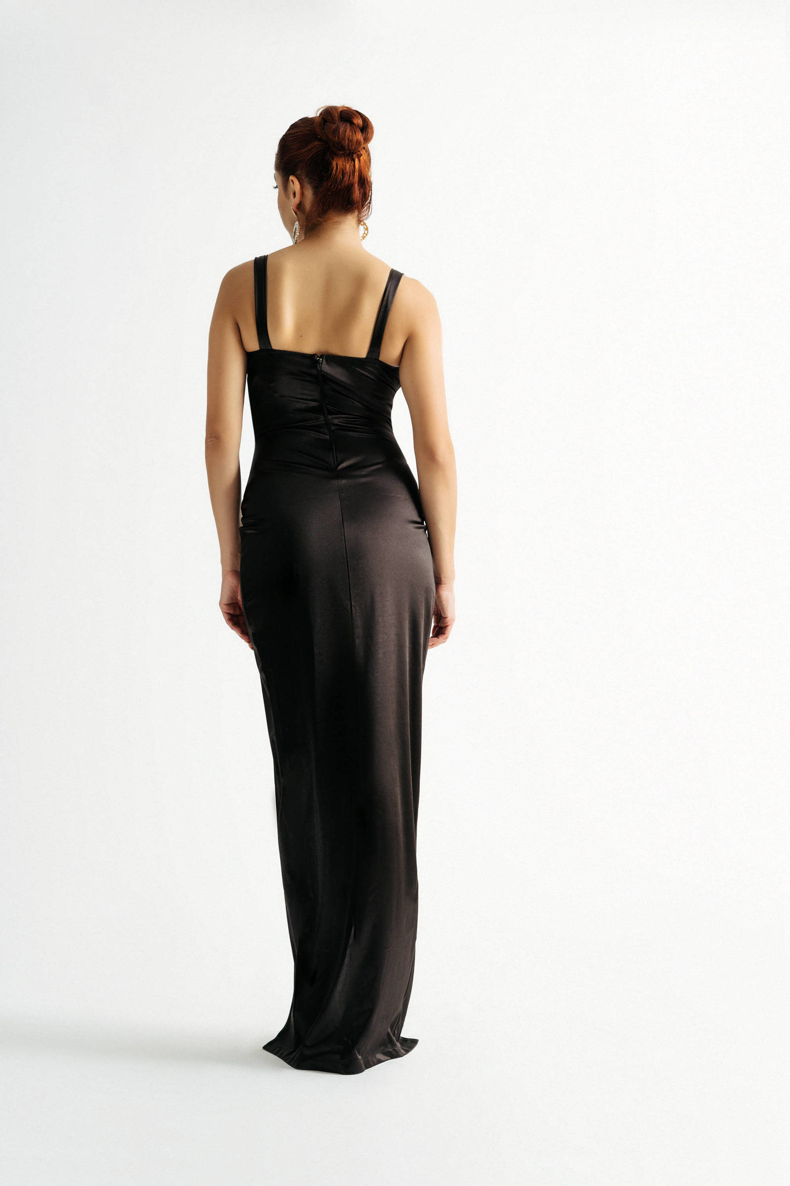 Maroon Long Bustier Dress - Satin Maxi Dress - Bustier Satin Dress