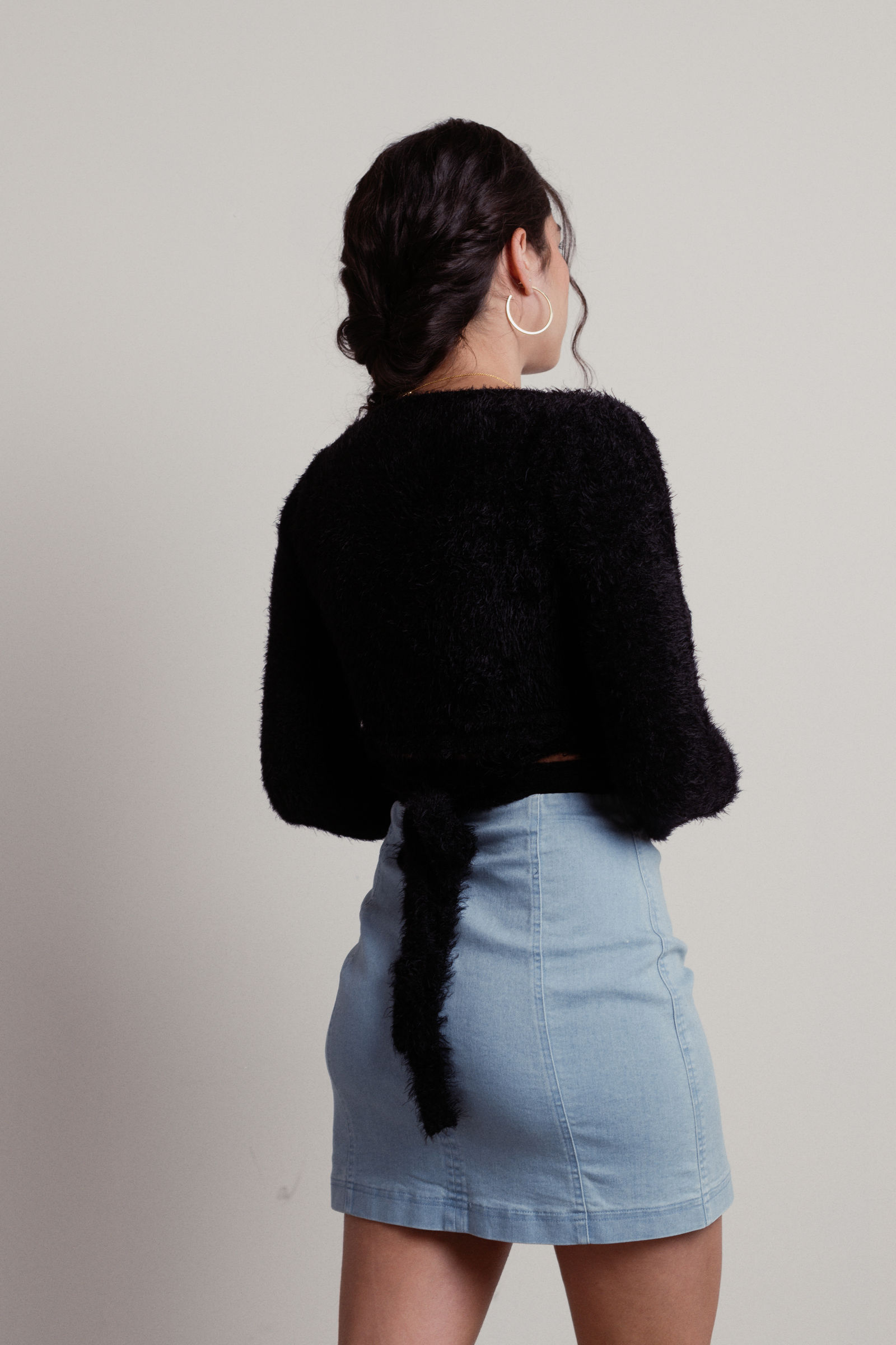 Lavender Crop Top - Fuzzy Crop Top - Purple Crop Top