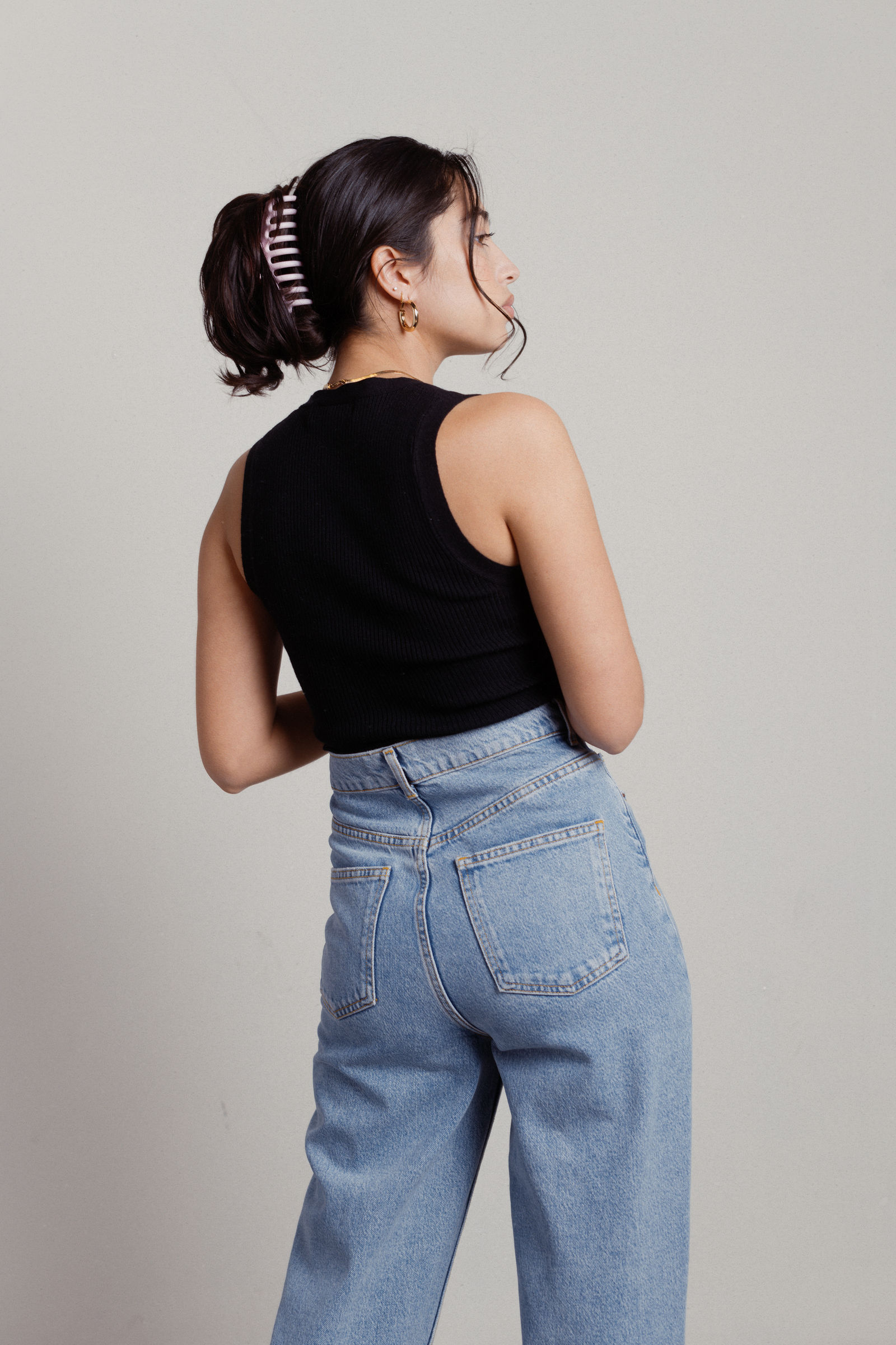 Lavender Crop Top - V-neck Crop Top - Buttoned Crop Top