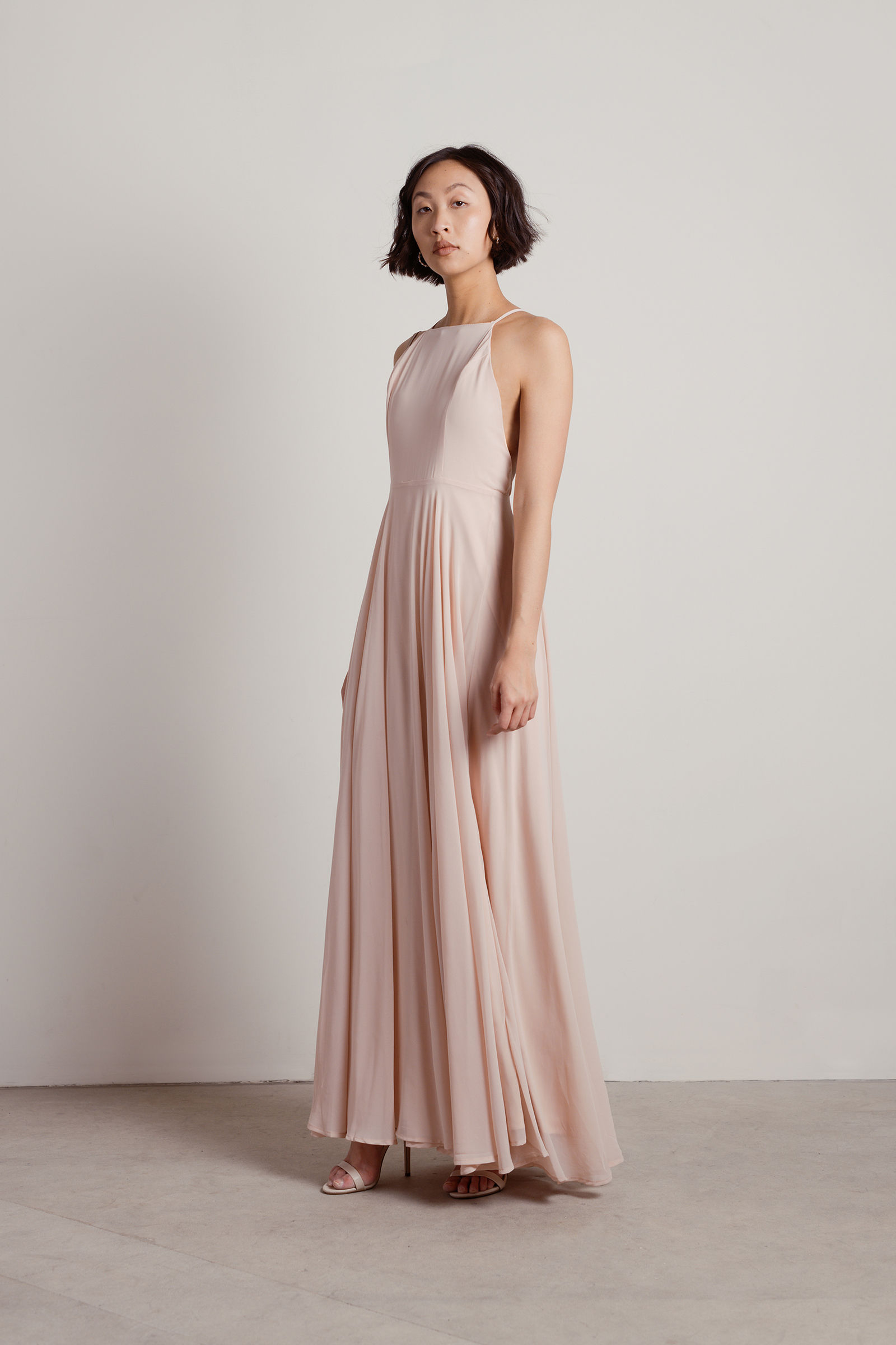 Pink Square Neck Dress - Blush X-Back Dress - Maxi Dress