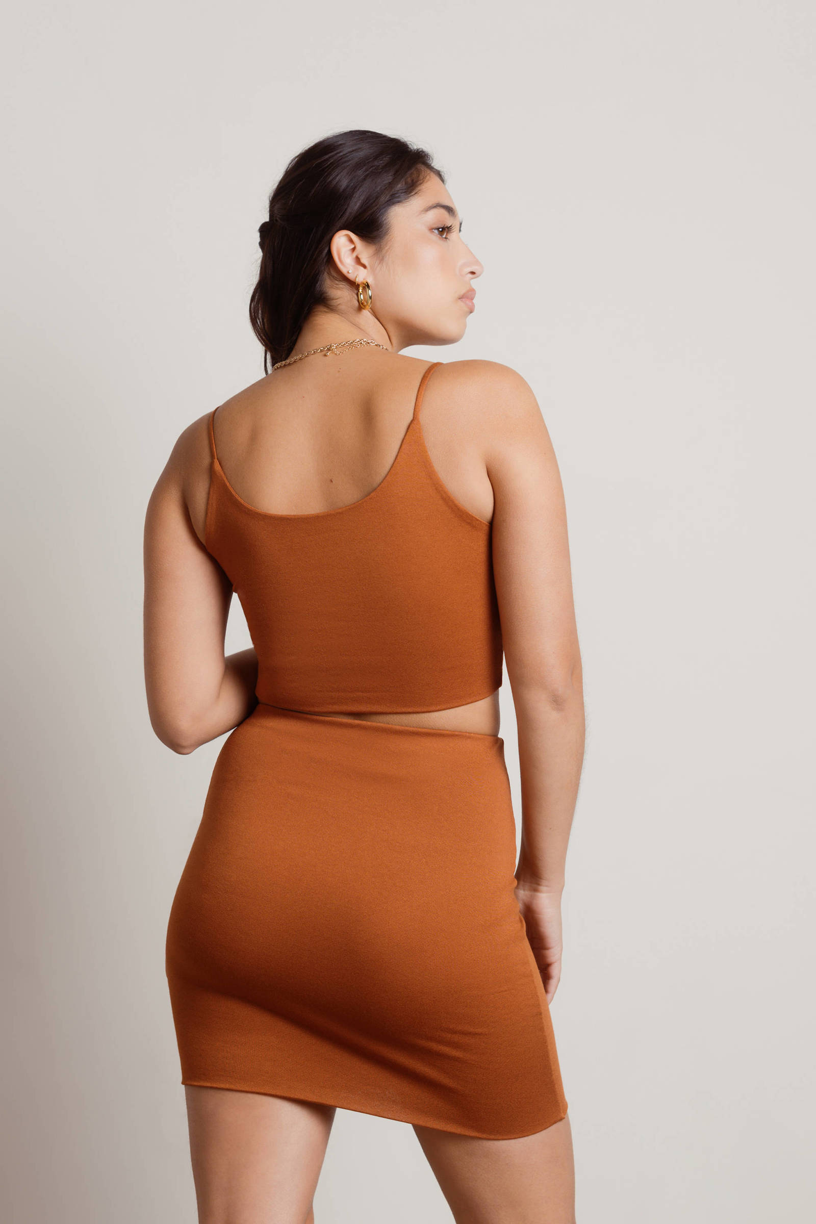 White 2 Piece Set - White Bodycon Skirt - White Cami Top