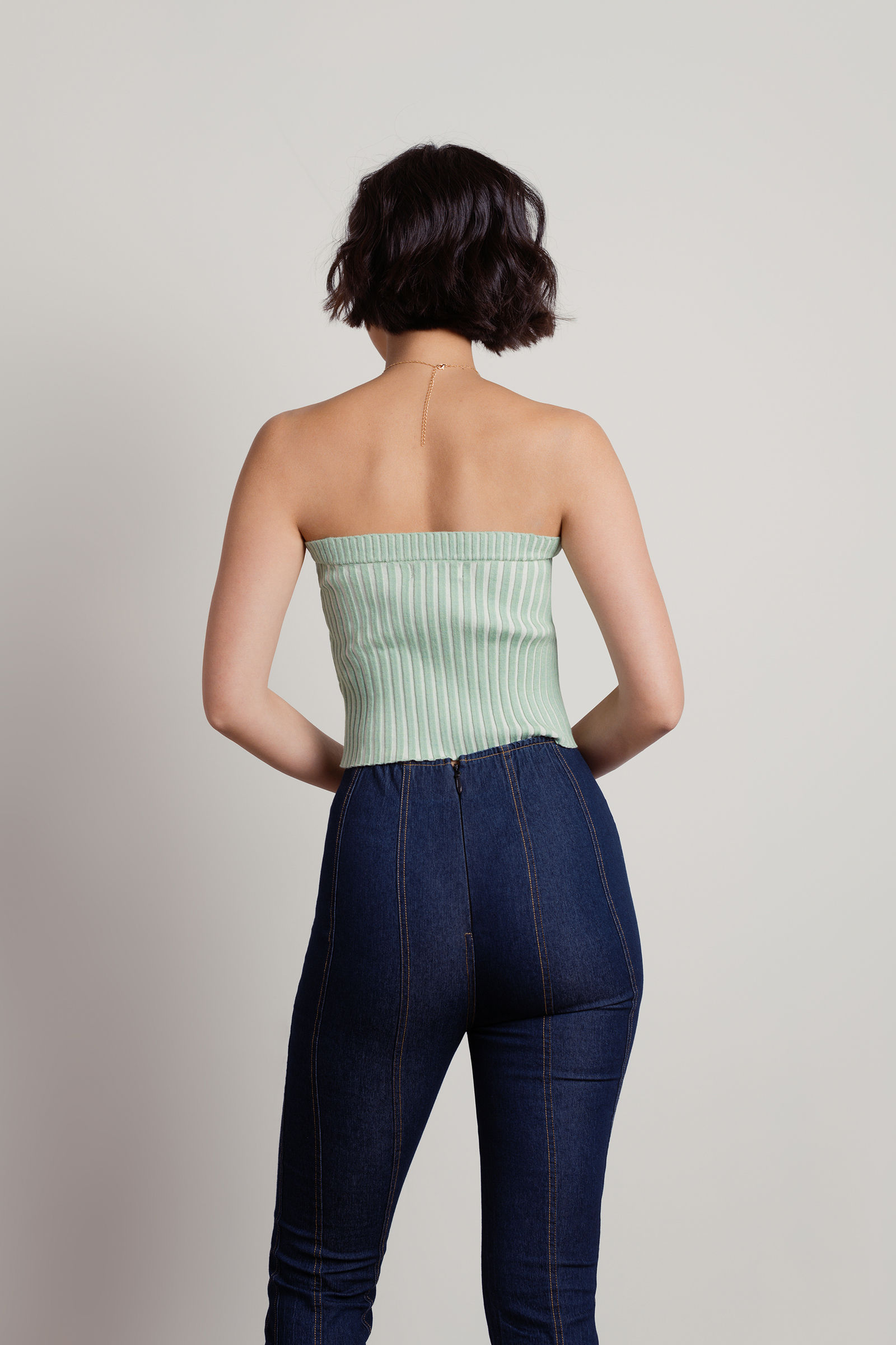 Light Pink Tube Top - Ribbed Strapless Top - Sleeveless Tube Top